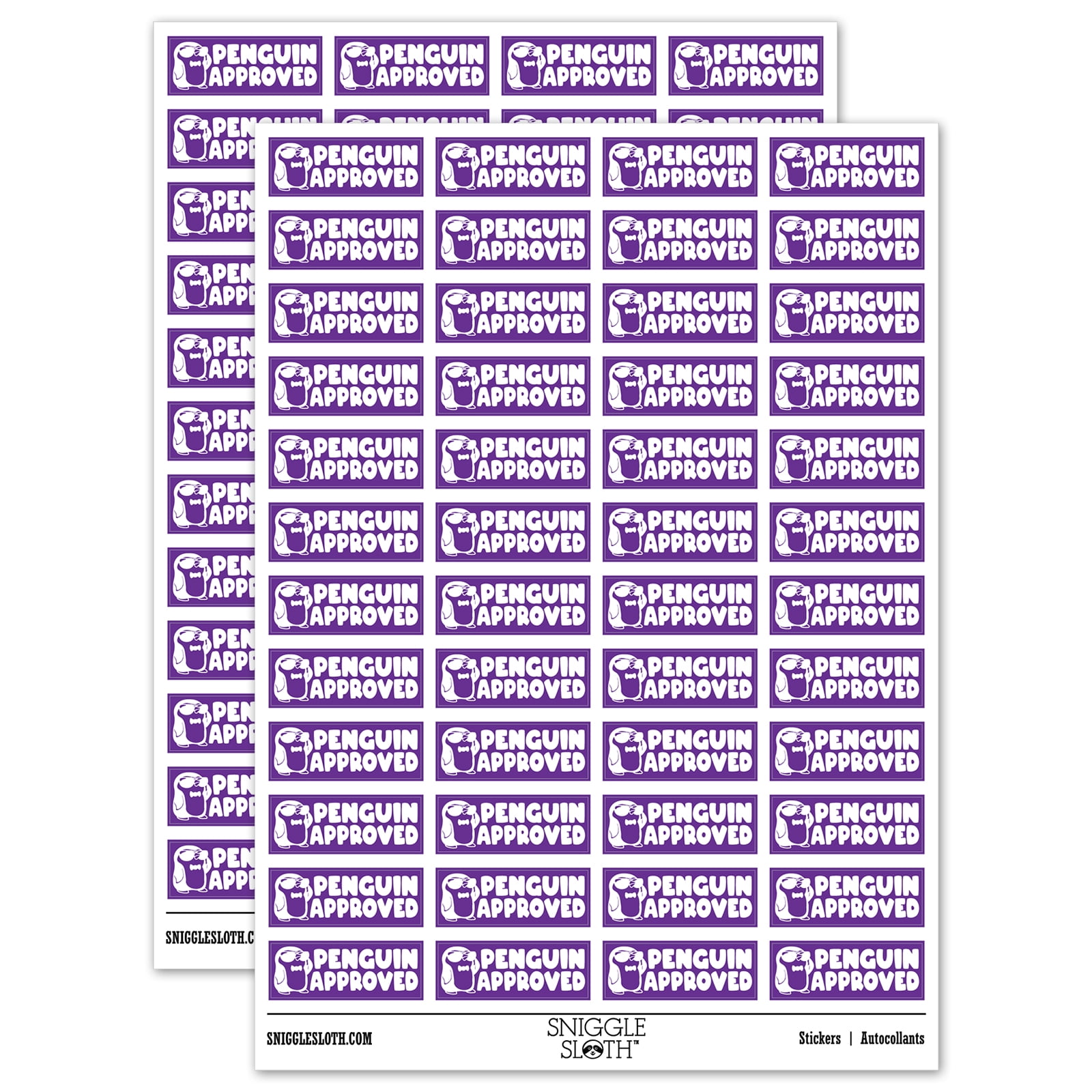 Penguin Approved Teacher Student School Sticker Set - Purple - Gloss ...