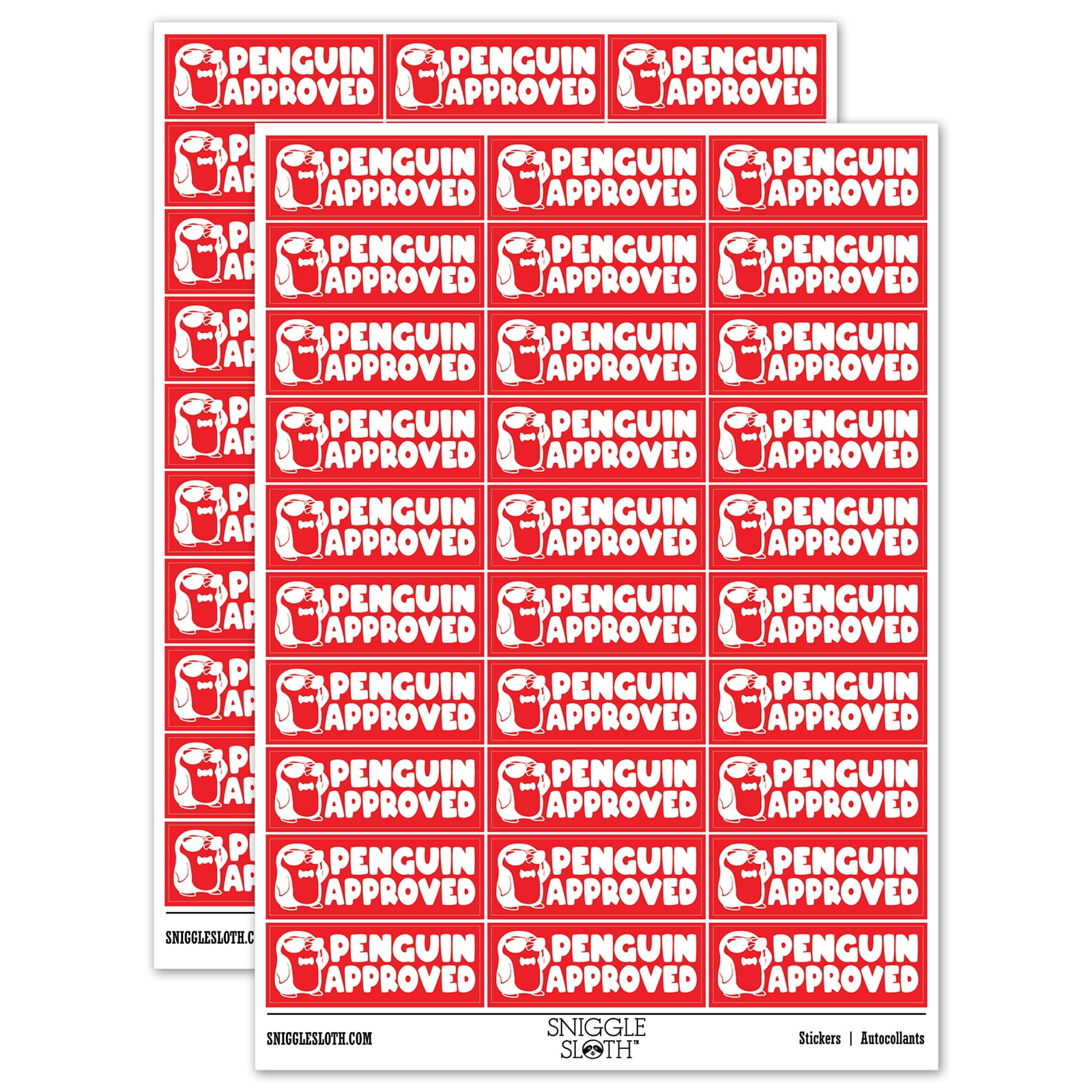 Penguin Approved Teacher Student School Sticker Set - Red - Matte ...