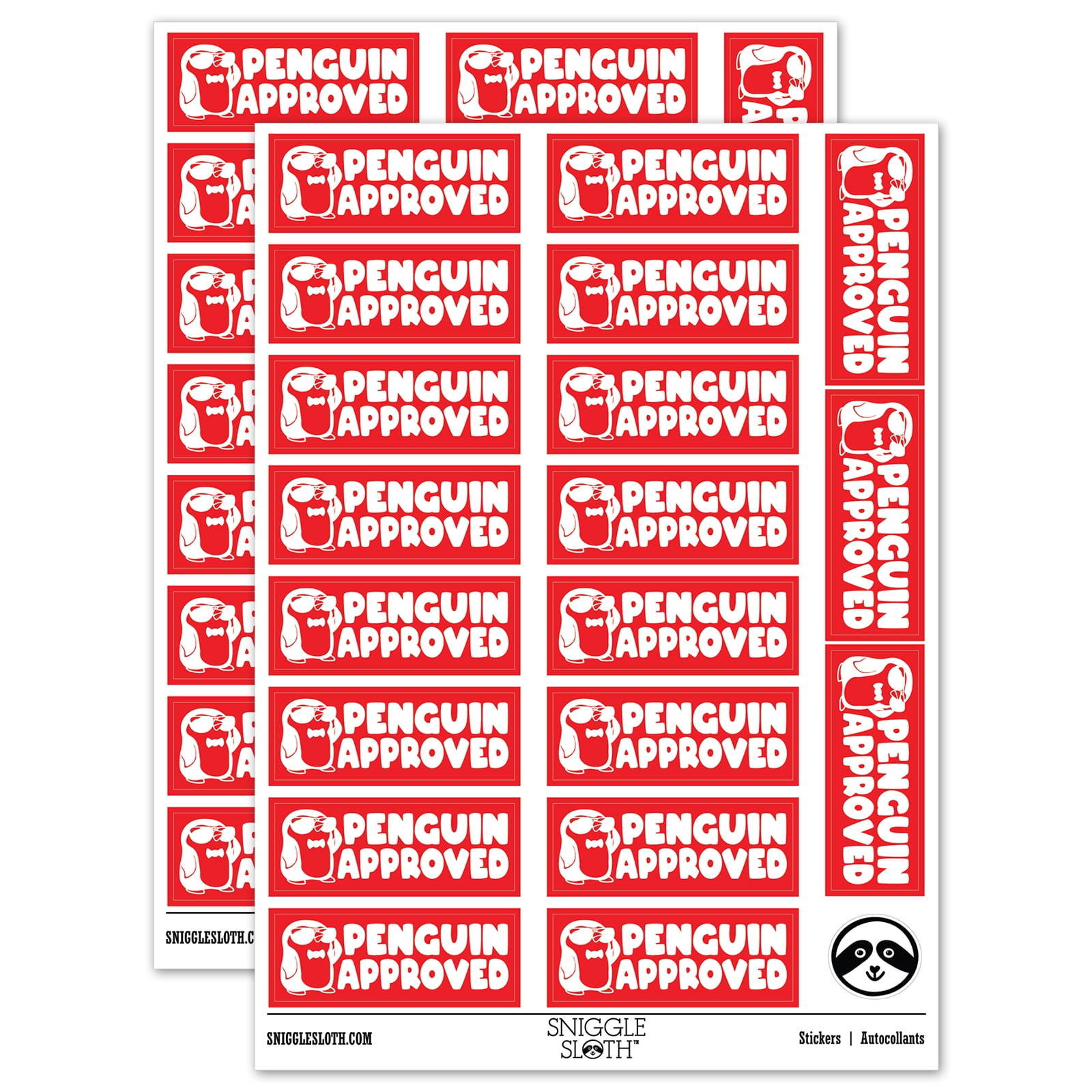 Penguin Approved Teacher Student School Sticker Set - Red - Matte ...
