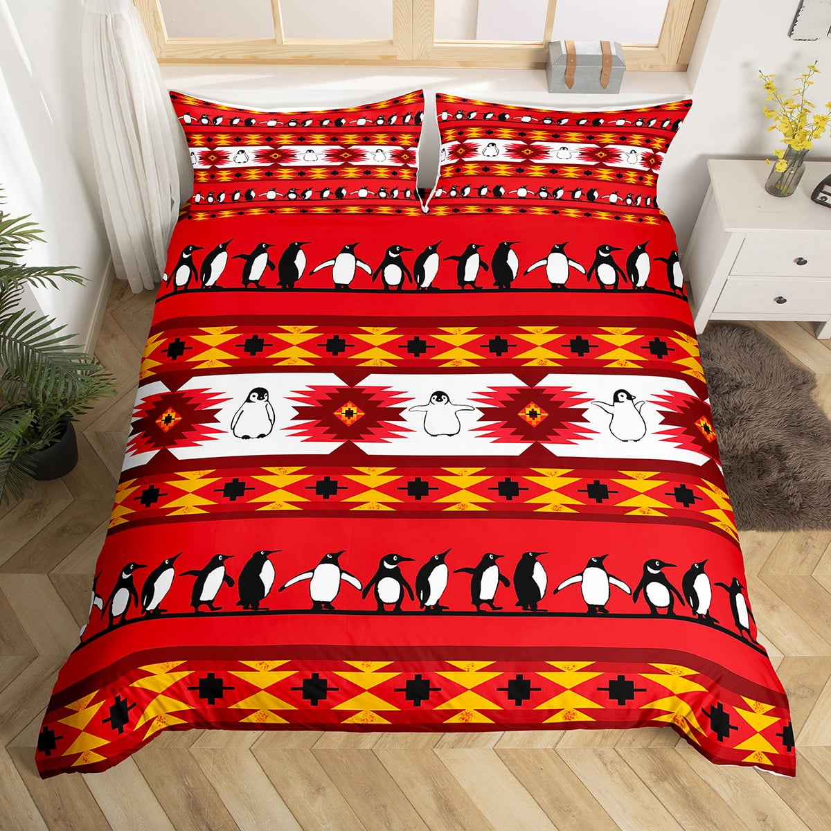 Penguin Bedding Set Exotic Tribe Arrow Aztec Comforter Cover for Boys ...