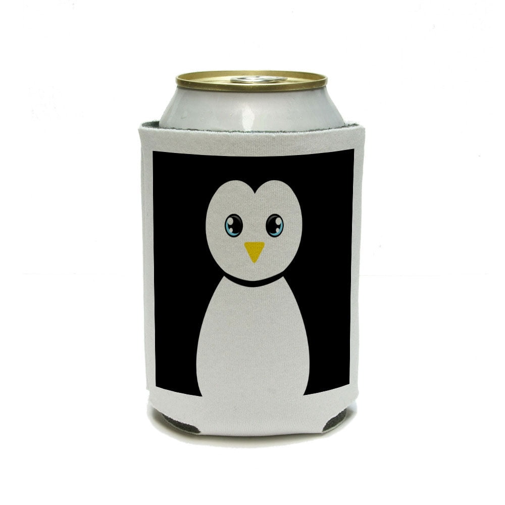 Penguin Black and White Can Cooler Drink Insulator Beverage Insulated ...