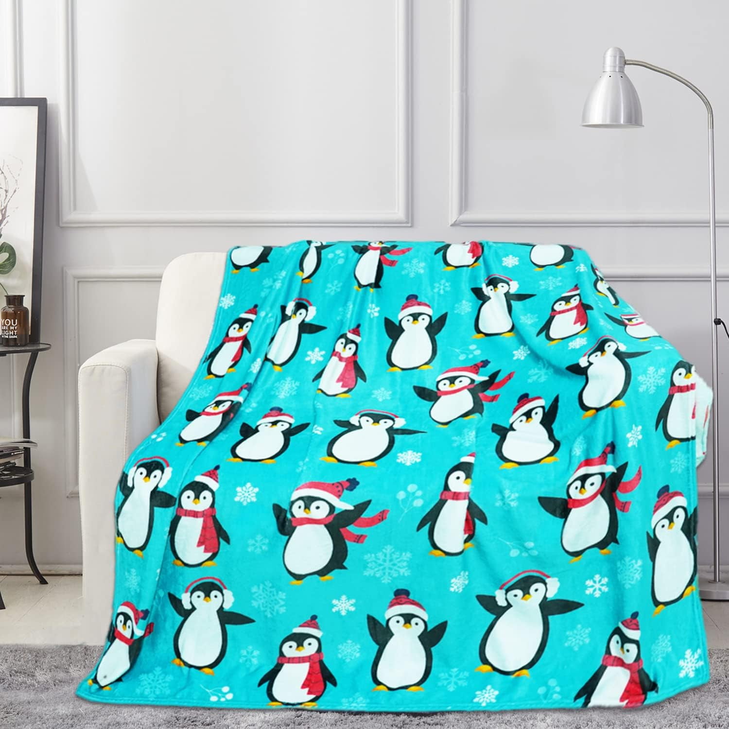 Penguin Blanket 50"x60" Adorable Penguin Throw Blanket for Boys Girl ...