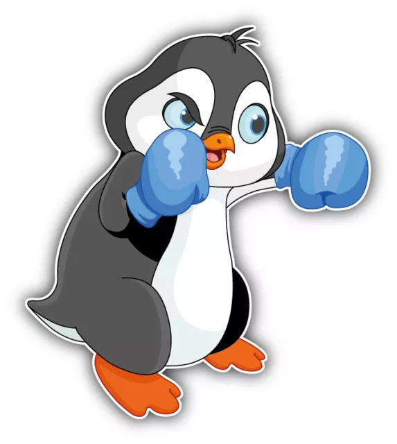 Penguin Boxer Cartoon Car Sticker Phone Decal Water Bottle Stickers Car ...