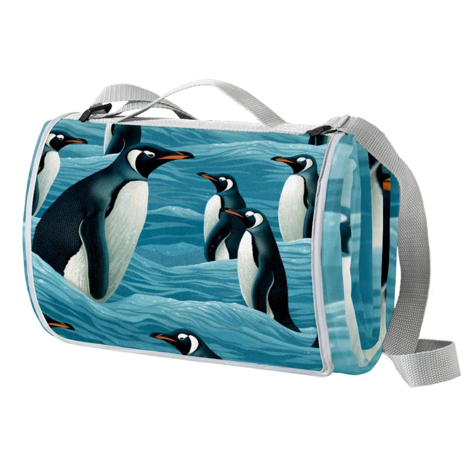 Penguin Canvas Beach Blanket Picnic Mat | Lightweight & Durable Compact ...