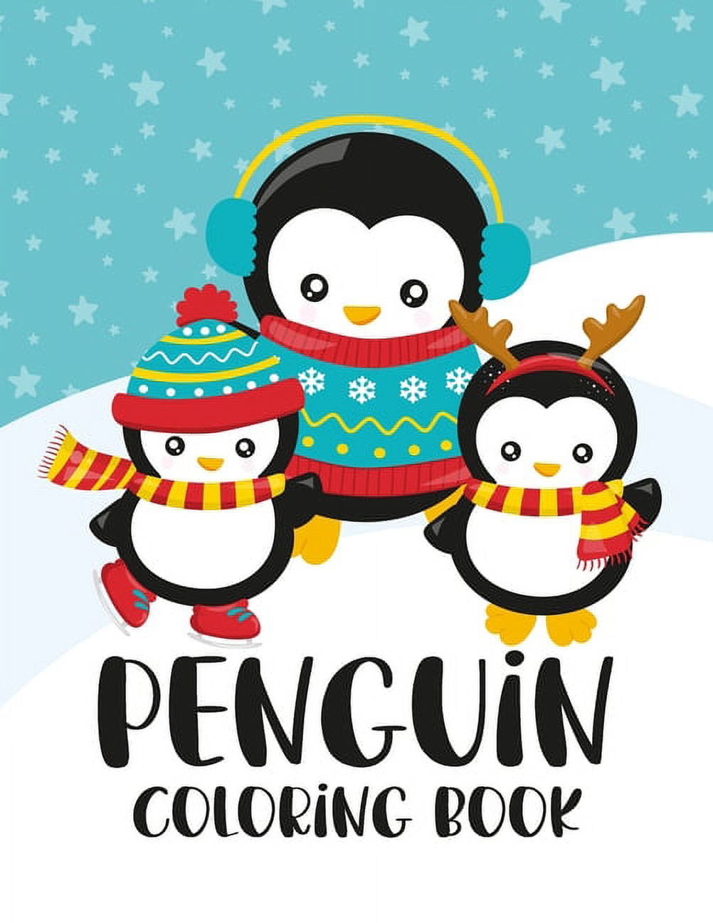 Penguin Coloring Book: Winter and Holiday Themed Coloring And Activity ...