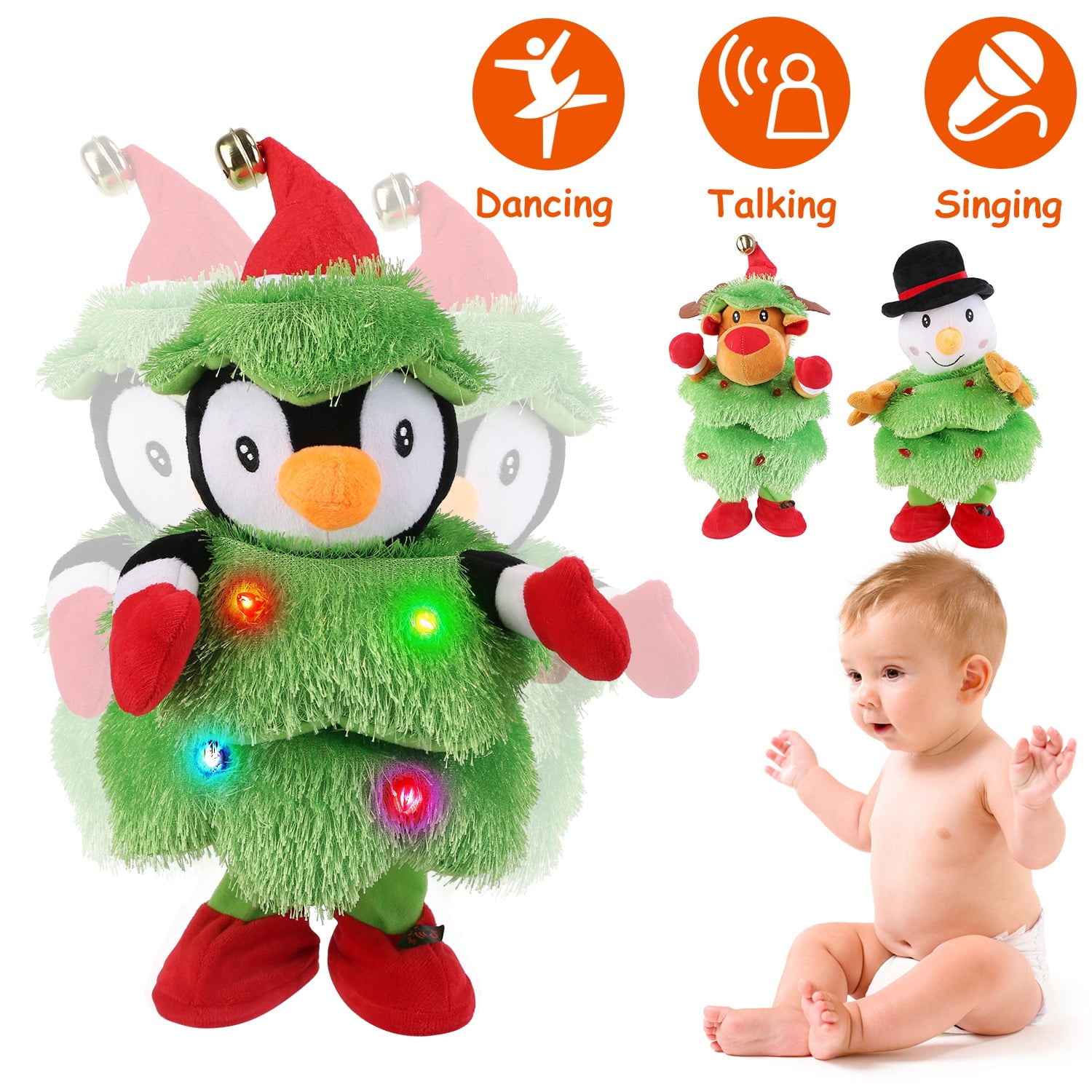 Penguin Electric Dancing Singing Toy Moclever Interactive Plush Toy ...