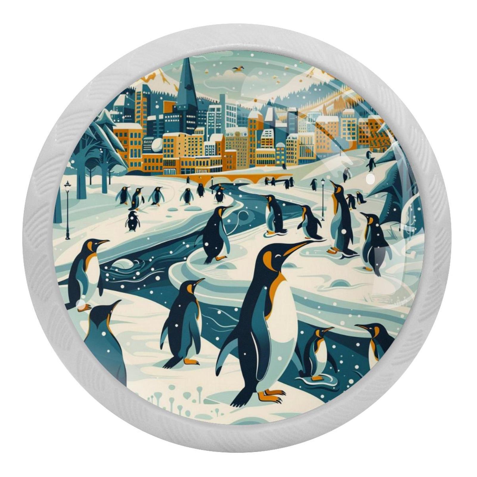 Penguin Fluorescent Drawer Pulls: Round 4-Pack Glow-in-the-Dark Knobs ...