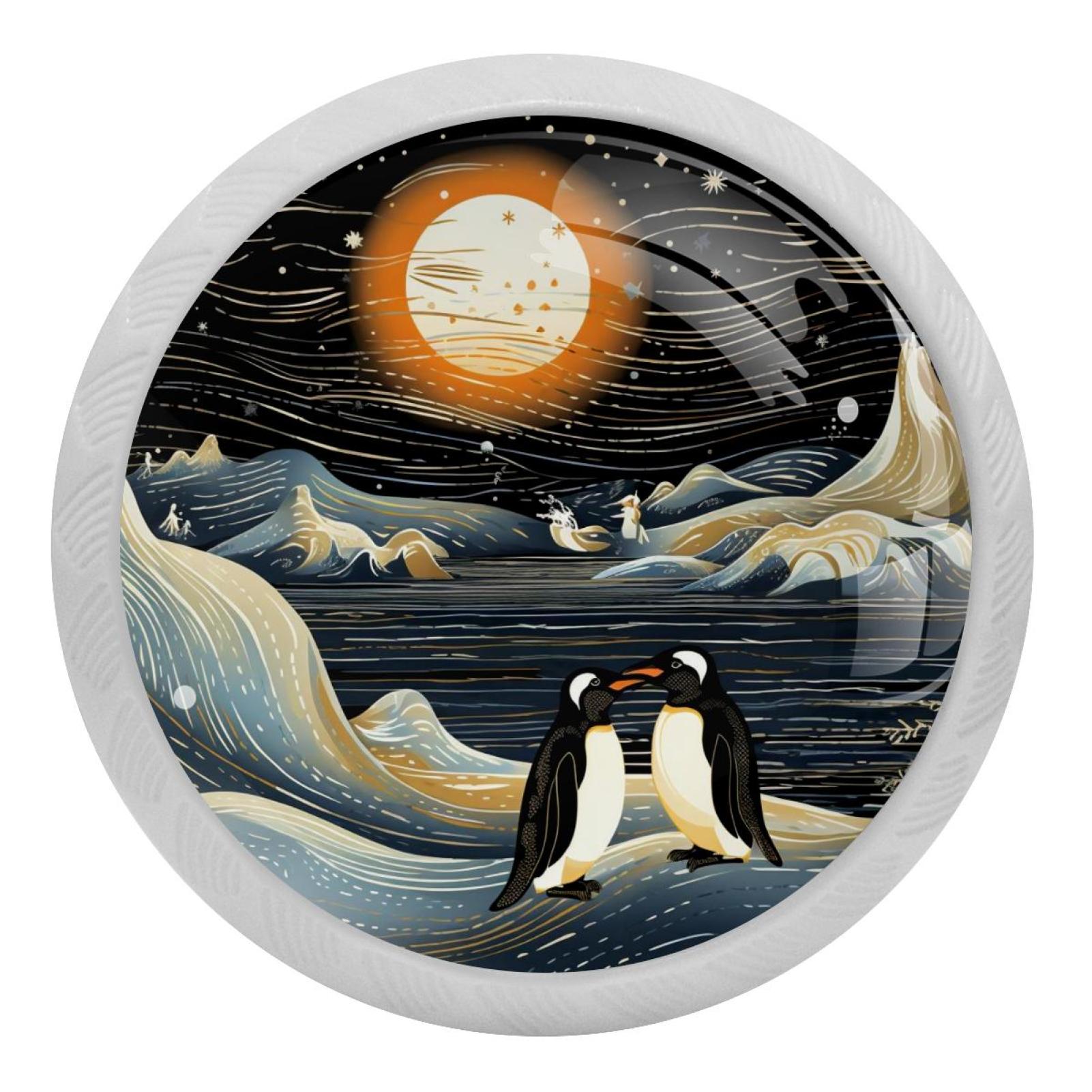 Penguin Fluorescent Drawer Pulls with Screws: Round 4-Pack Glow-in-the ...
