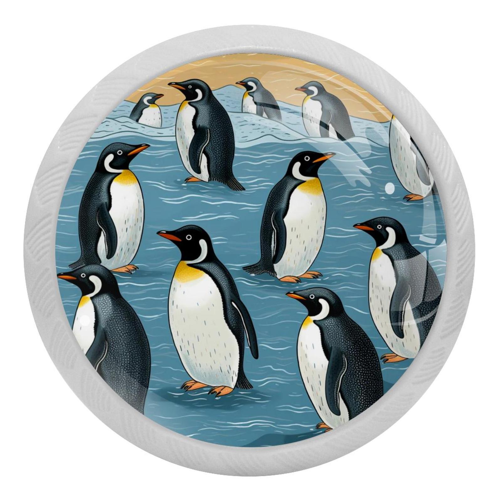Penguin Fluorescent Drawer Pulls with Screws - Round 4-Pack Glow-in-the ...