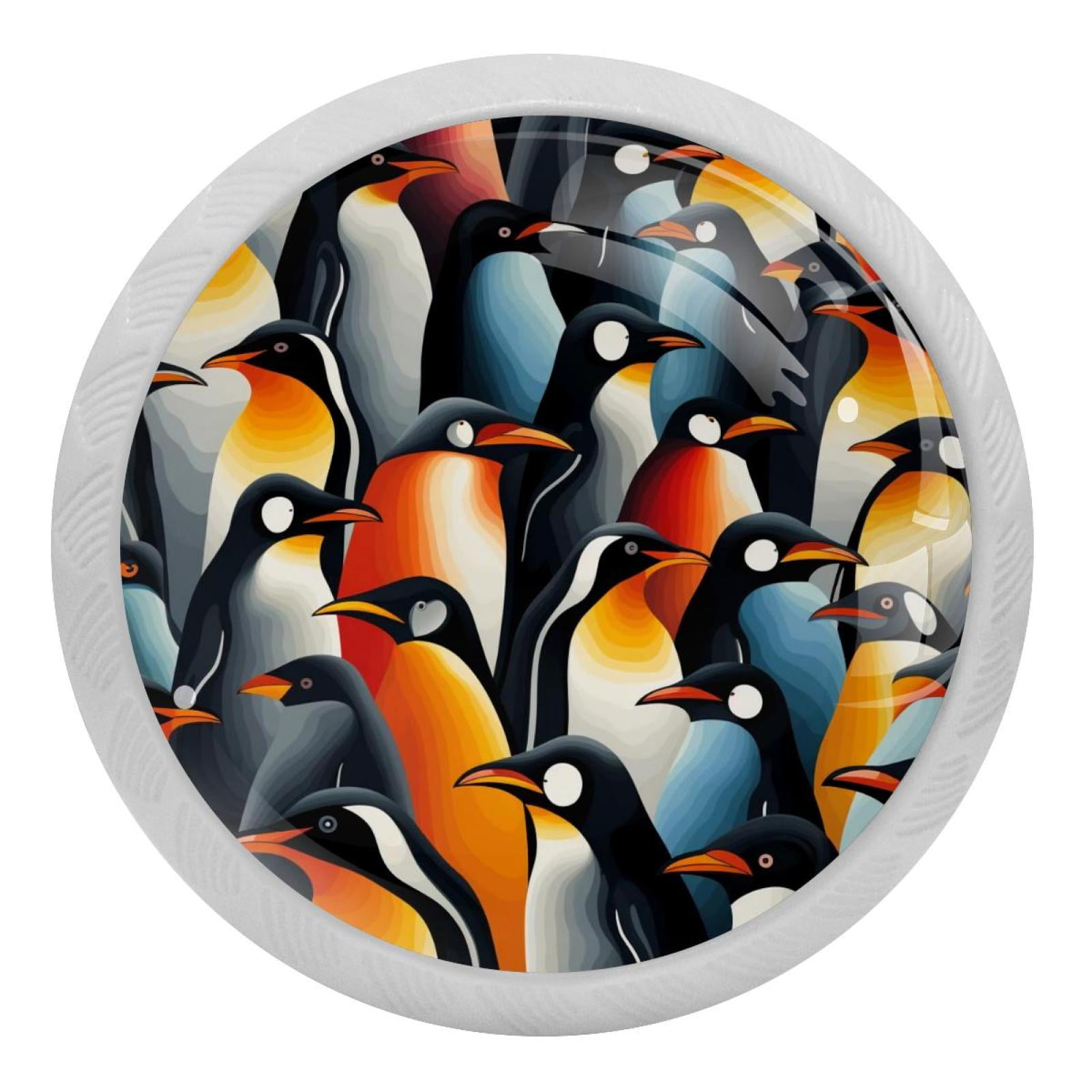Penguin Fluorescent Glow-in-the-Dark Drawer Pulls: 4-Pack Round Knobs ...