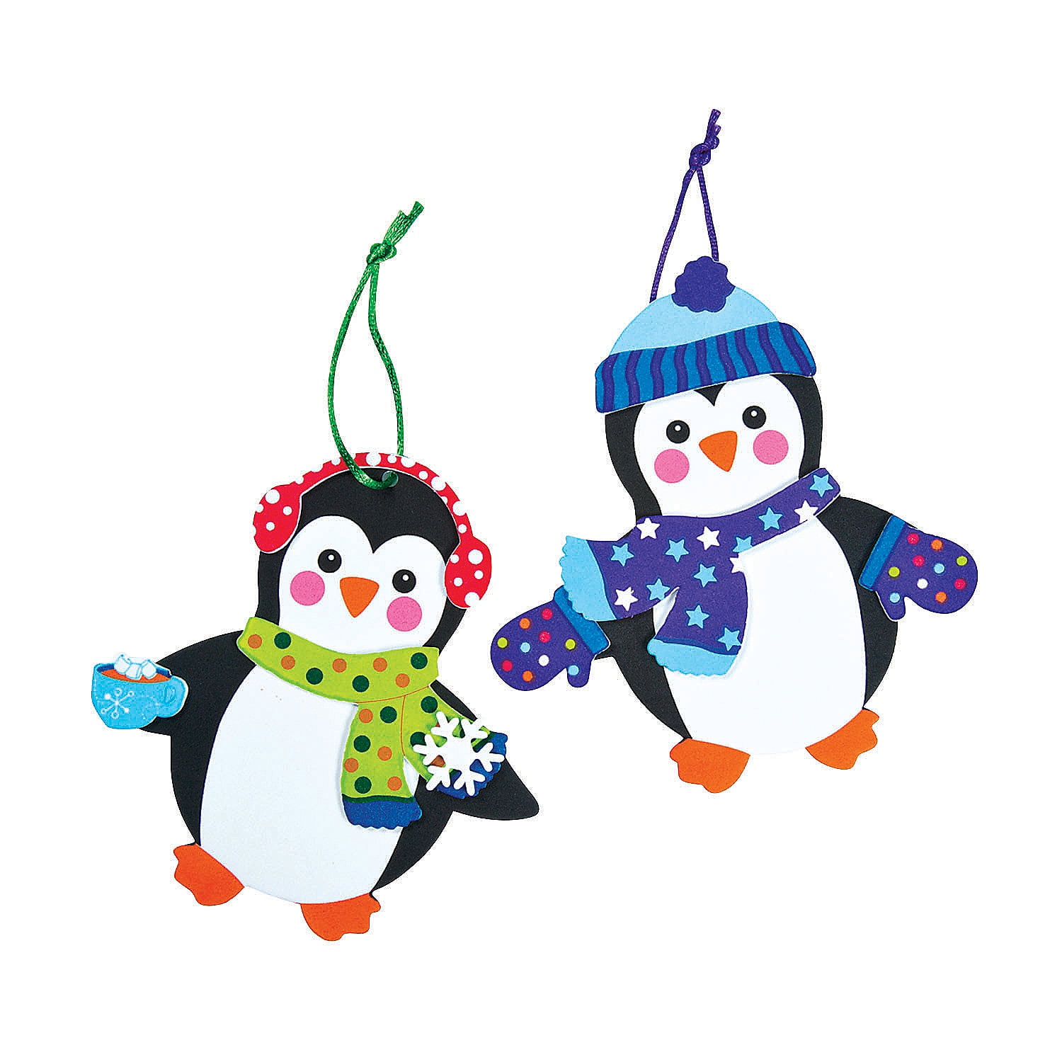 DIY Christmas Penguin Foam Ornaments - Kids Craft Kits - 12 Pieces for ...
