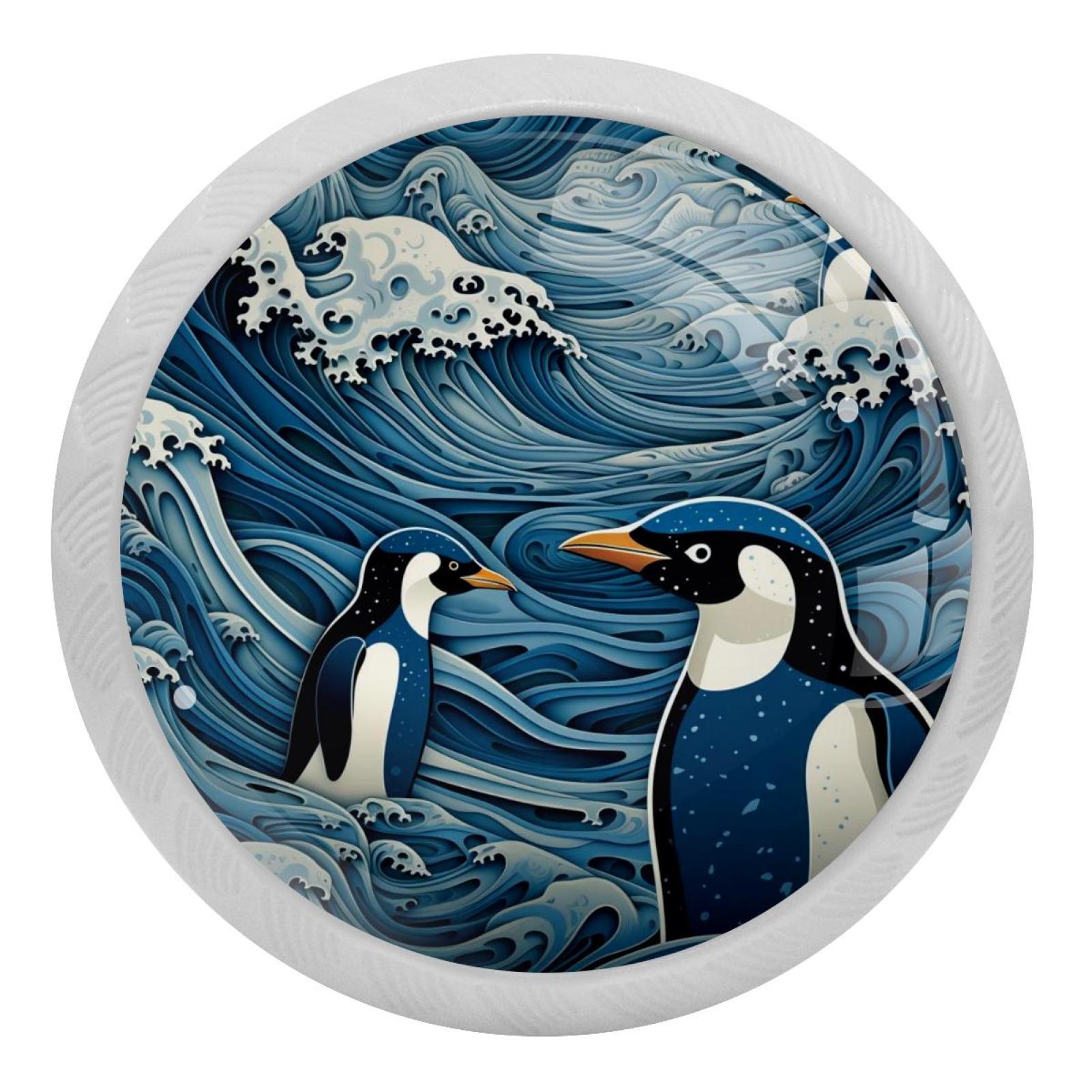 Penguin Glow-in-the-Dark Cabinet Knobs: Fluorescent Drawer Pulls (4 ...