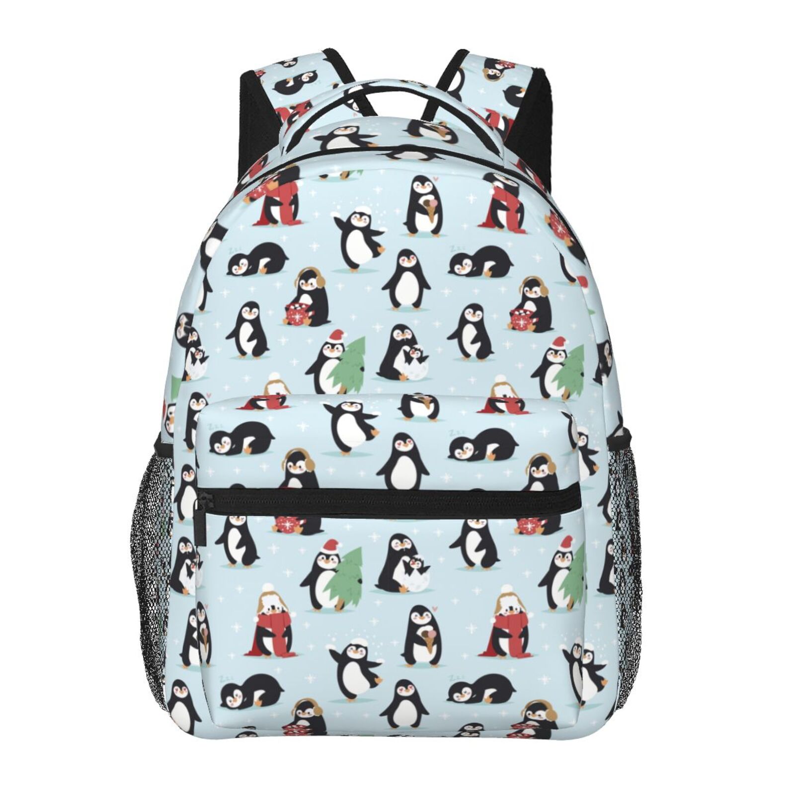 Penguin Headphone Christmas Tree Backpack for Men Women Laptop Backpack ...