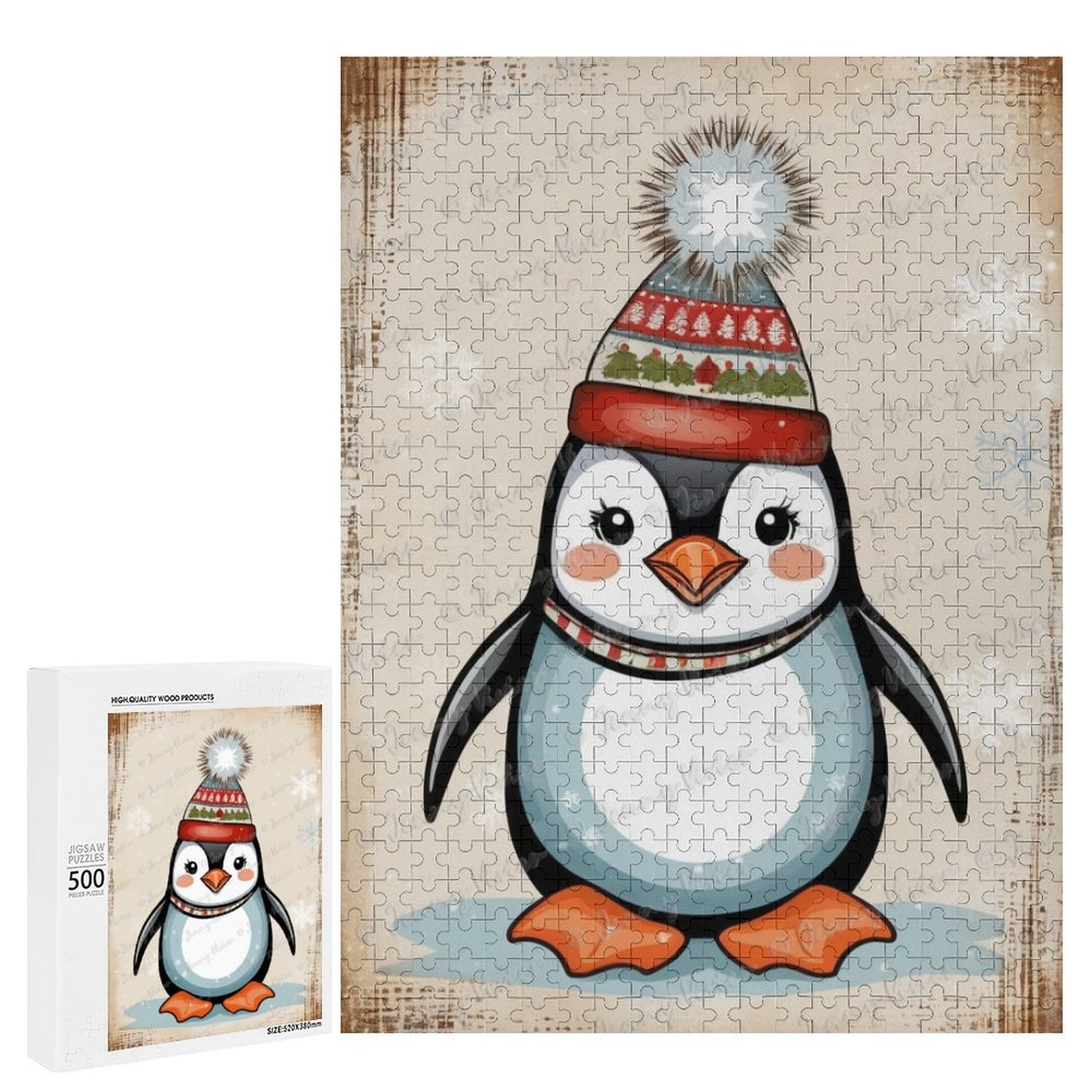 Penguin Home Wall Signs for Bedroom Living Room Rustic Wooden Farmhouse ...