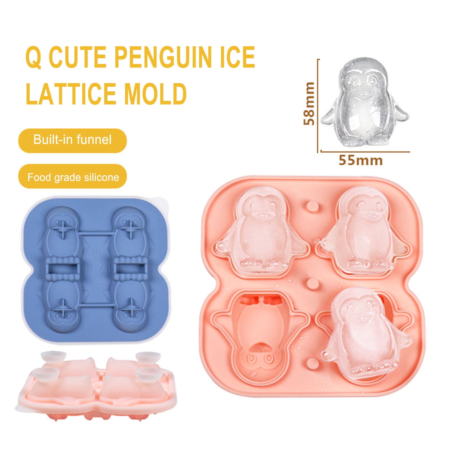 Penguin Ice Cube Tray Mold | Cute Funny Penguin-Shaped Food Grade DIY ...