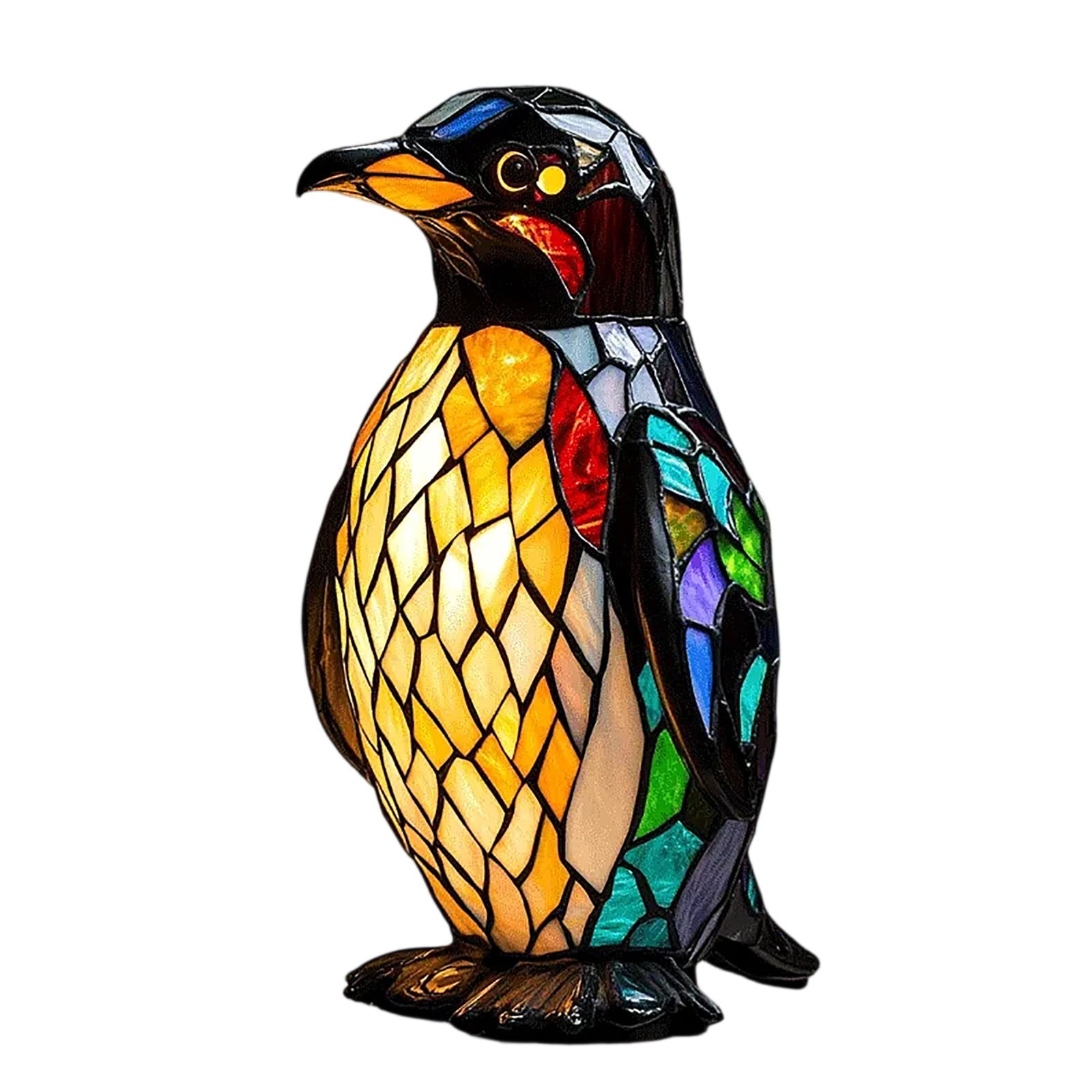 Penguin Lamp Stained Glass Lamp Dog Night Light Vintage Art Lamp 2025 ...