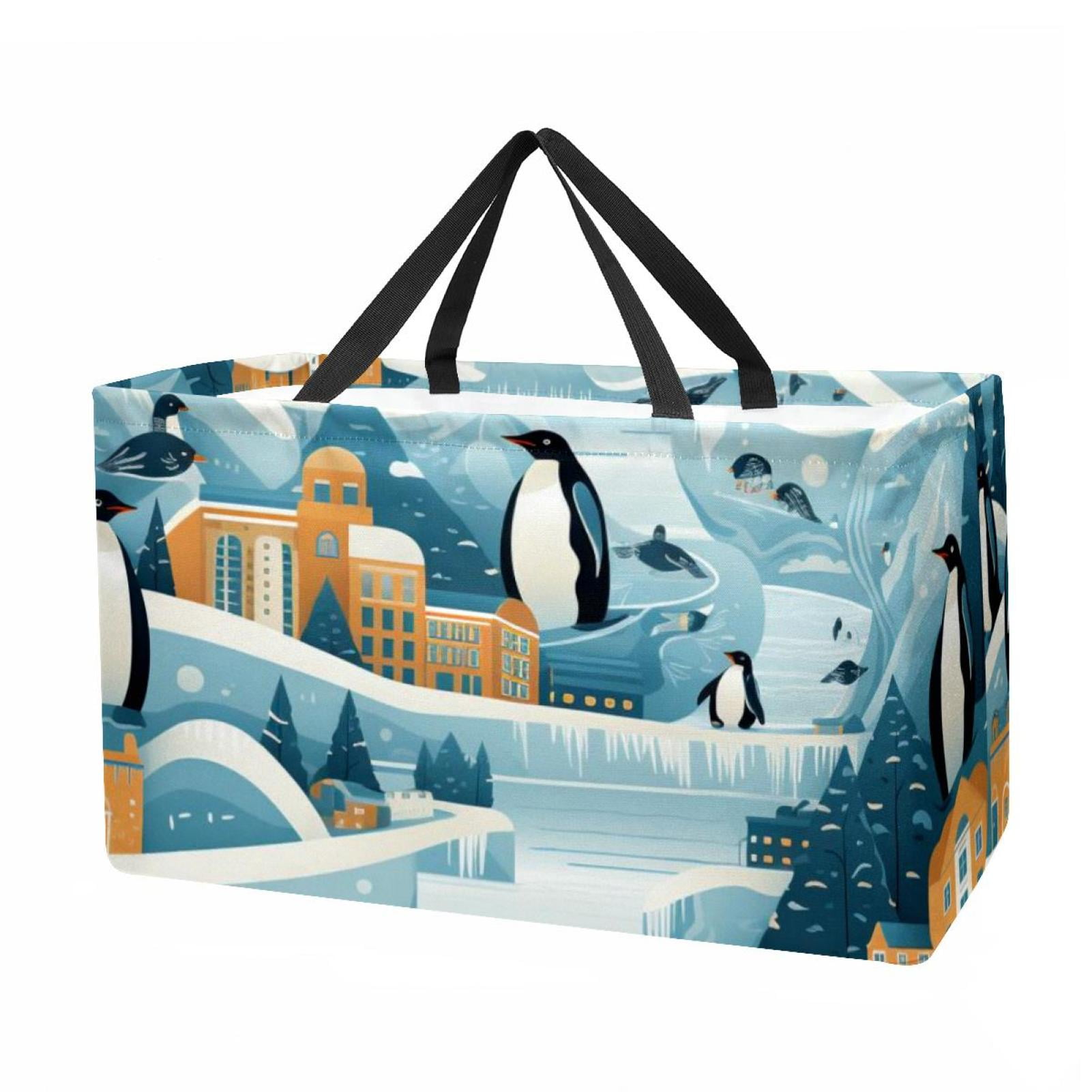 Penguin Large Foldable Oxford Cloth Storage Basket - Versatile Grocery ...