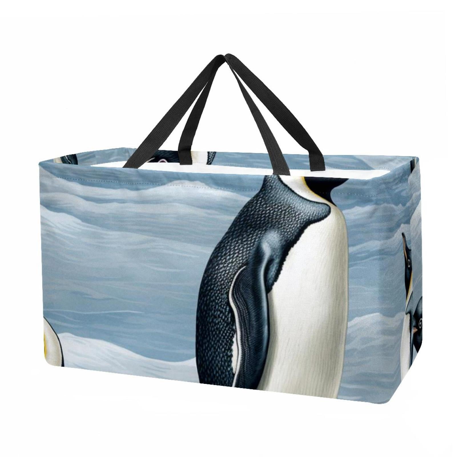 Penguin Large Foldable Storage Basket and Grocery Bags Collapsible ...