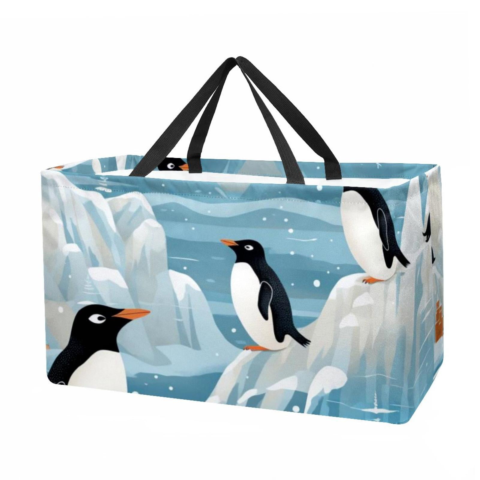 Penguin Large Foldable Storage Basket and Grocery Bags Collapsible ...