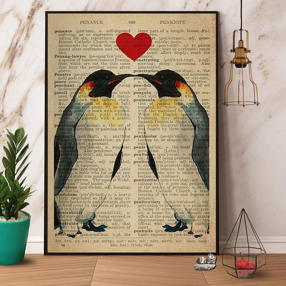 Penguin Love Dictionary Paper Poster No Frame Matte Wall Art Decor 11 x ...