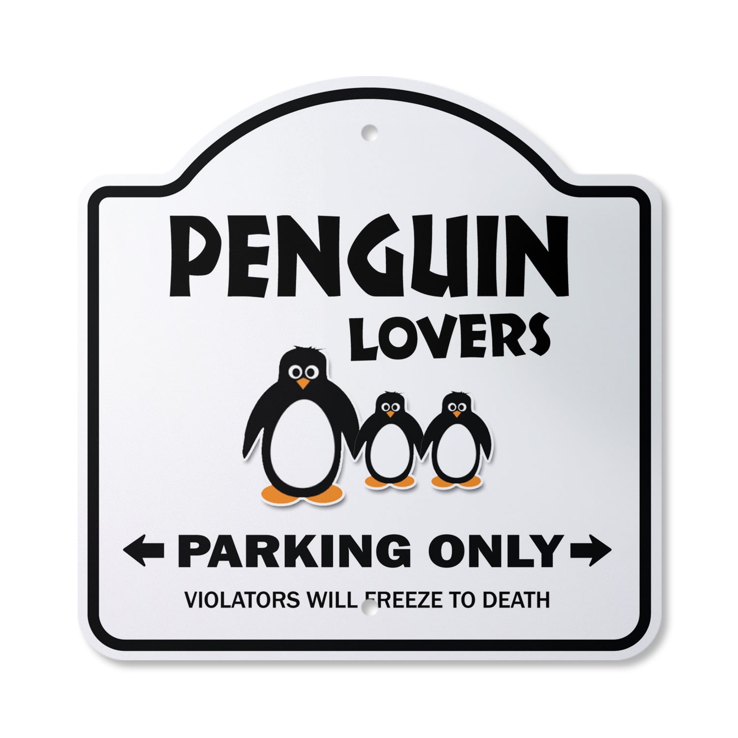 Penguin Lovers Parking 14" X 14" Sign | Indoor/Outdoor Plastic ...