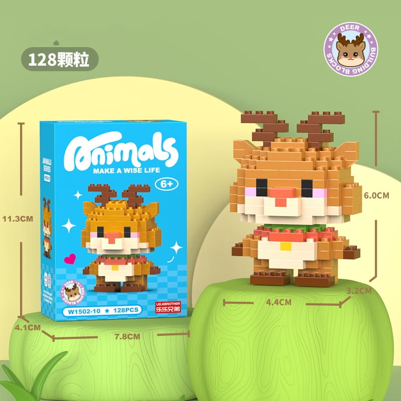 Penguin Mini Block Animal Reindeer Micro Building Block for Adults 3D ...