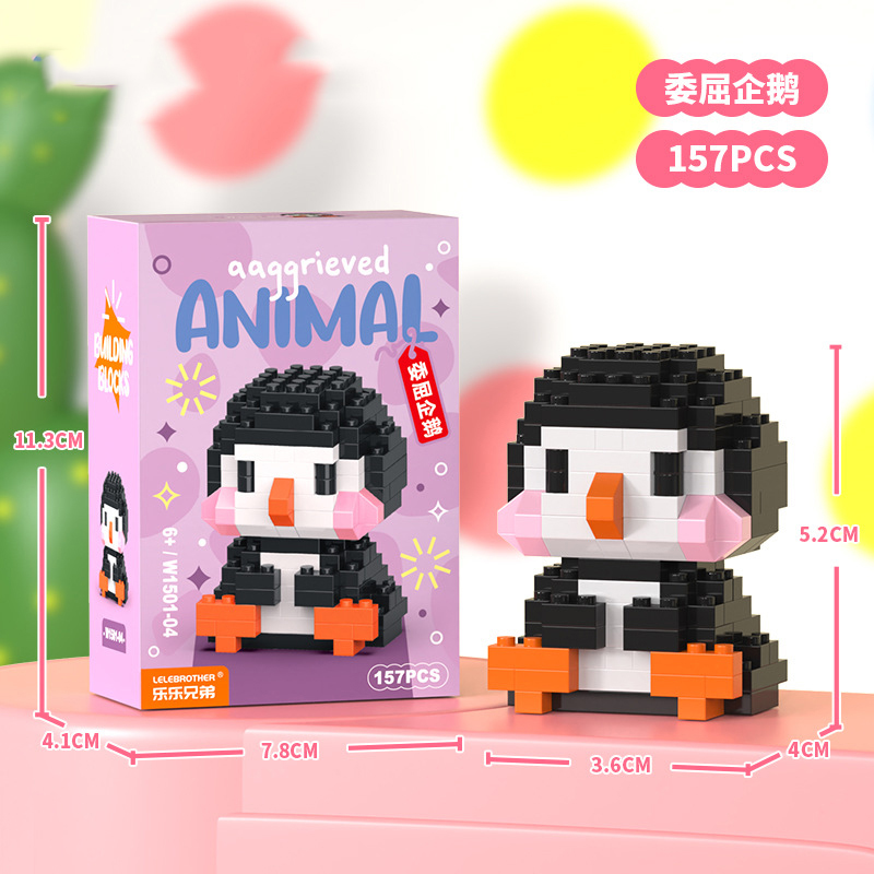 Penguin Mini Block Animal Reindeer Micro Building Block for Adults 3D ...