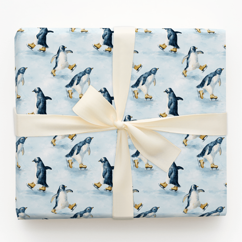 Penguin Pirouette - Christmas Wrapping Paper Roll - Gift Wrap for ...