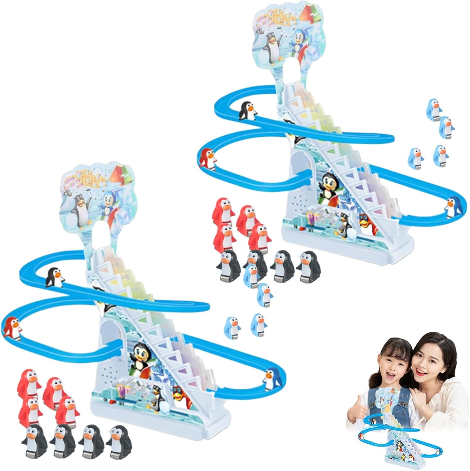 Penguin Race Game, Playful Penguin Race, Penguin Track Game with ...