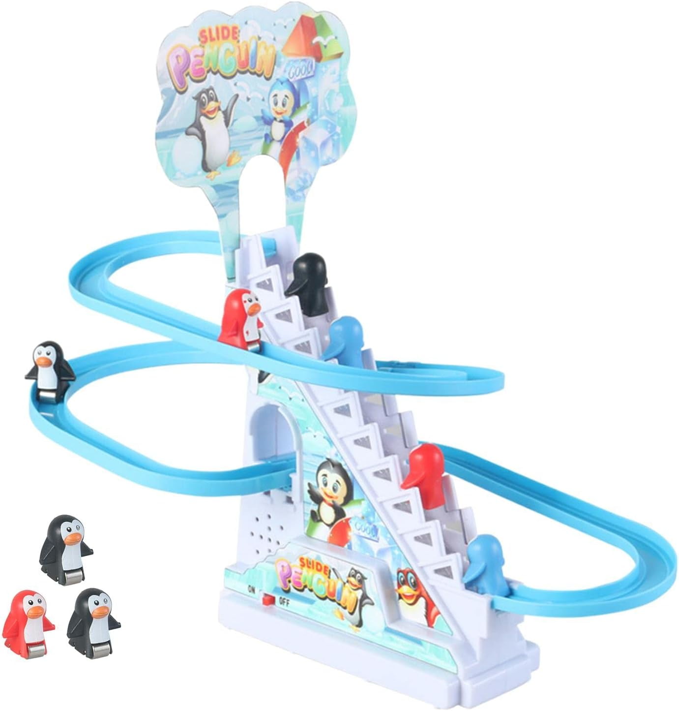 Penguin Race Game, Penguin Race Track Toy, Interactive Roller Coaster ...
