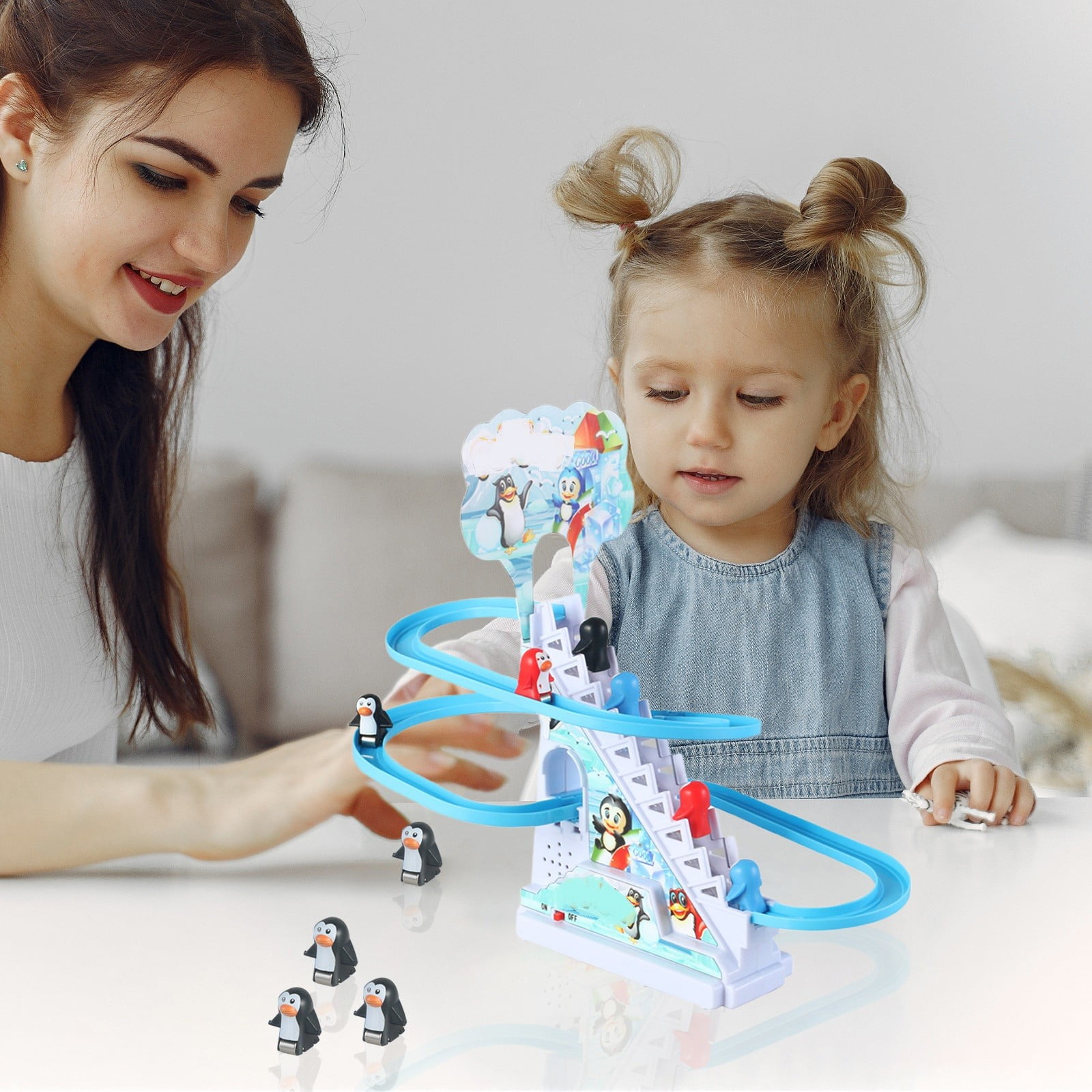Penguin Race Track Toy - Interactive Play with Lights & Tracks,Playful ...
