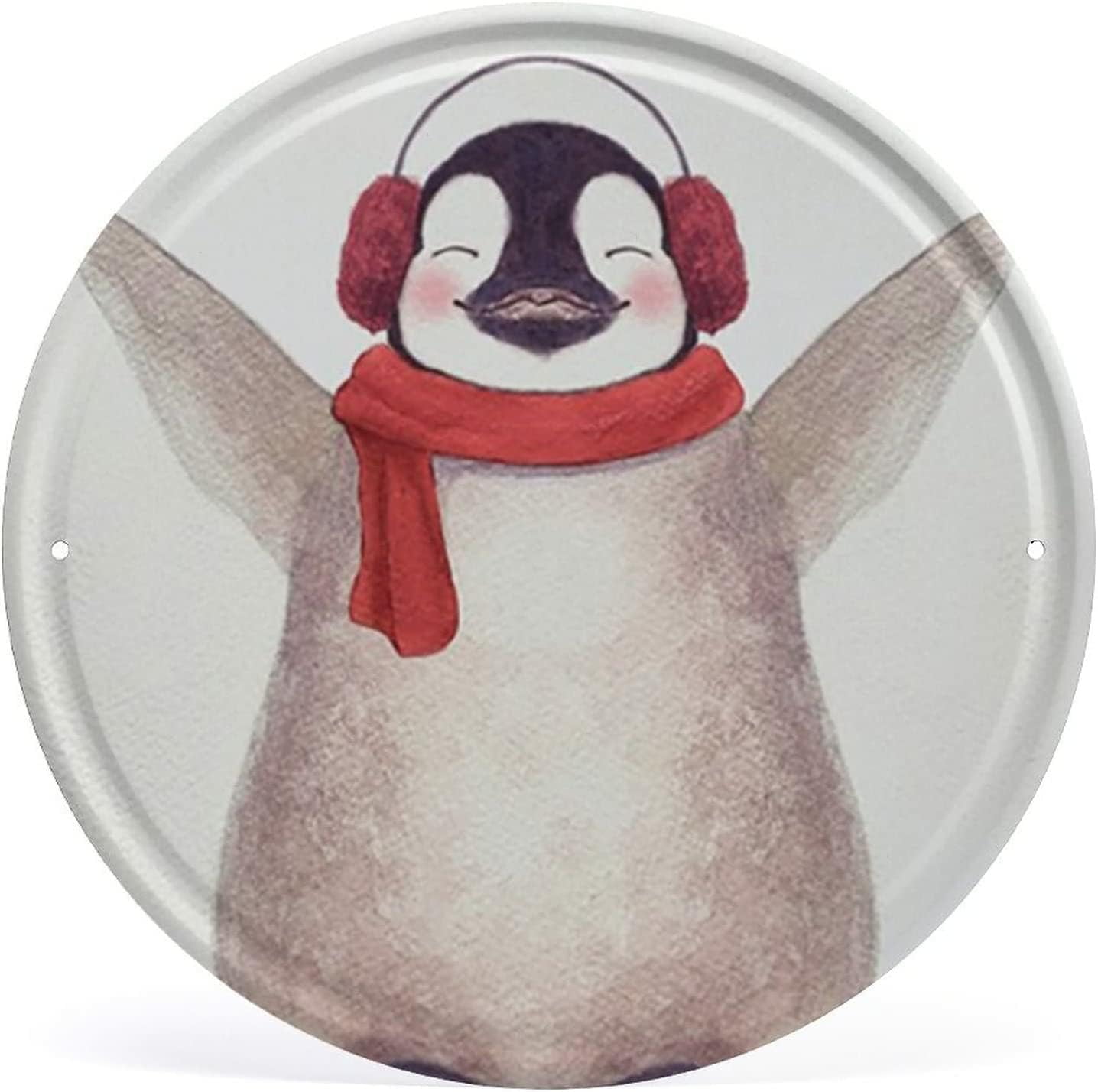 Penguin Round Metal Tin Signs Rustic A Gift for Who Loved Penguins ...
