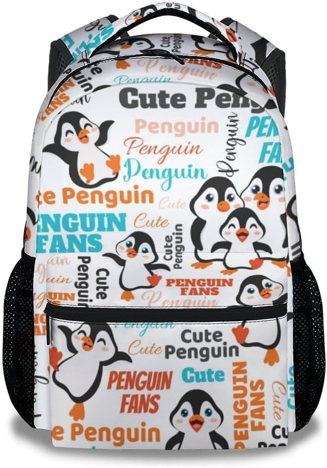 Penguin School Backpack for Girls, Boys - 16 Inches White Backpacks for ...