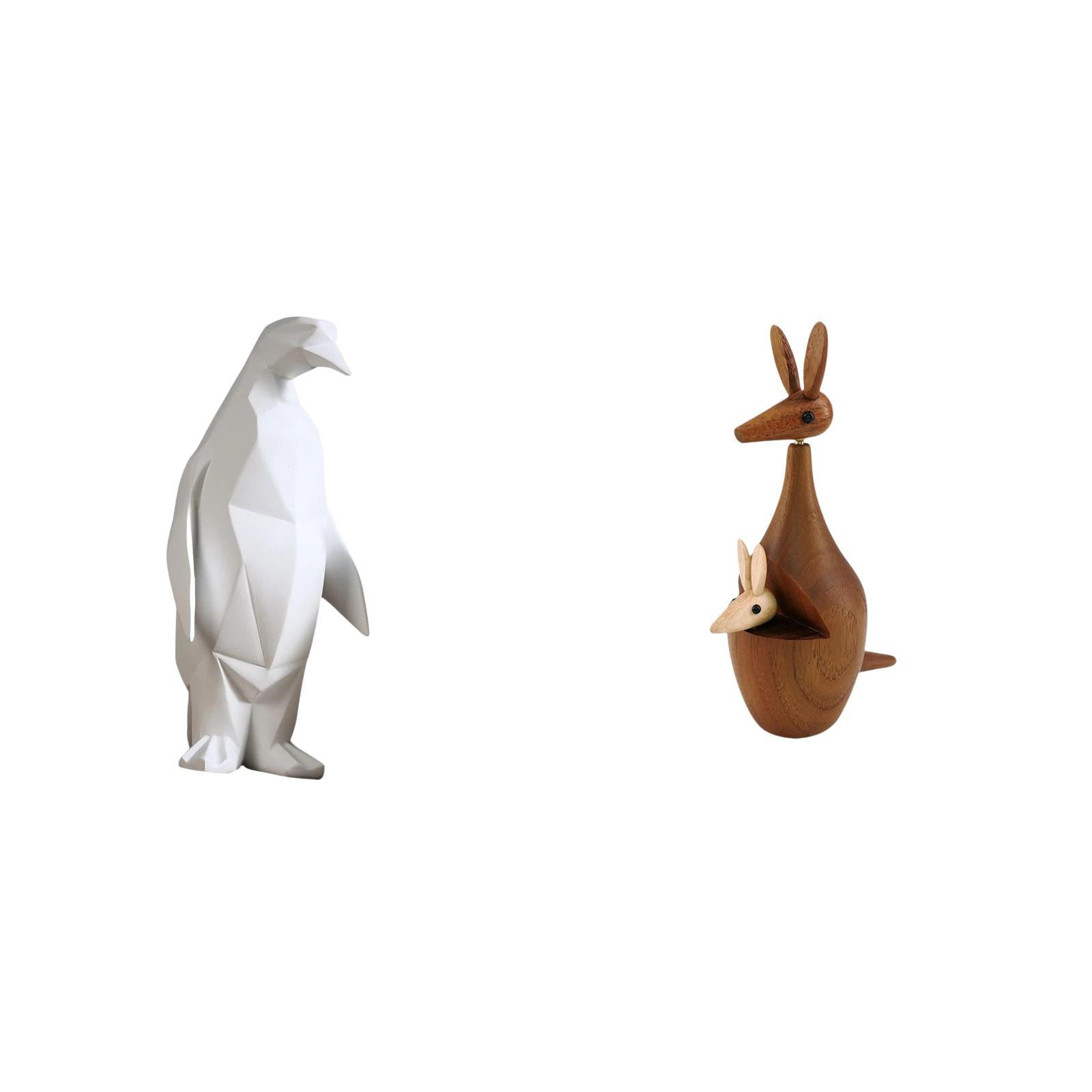 Penguin Sculpture Animal Figurine Statue Novelty Resin Material for ...
