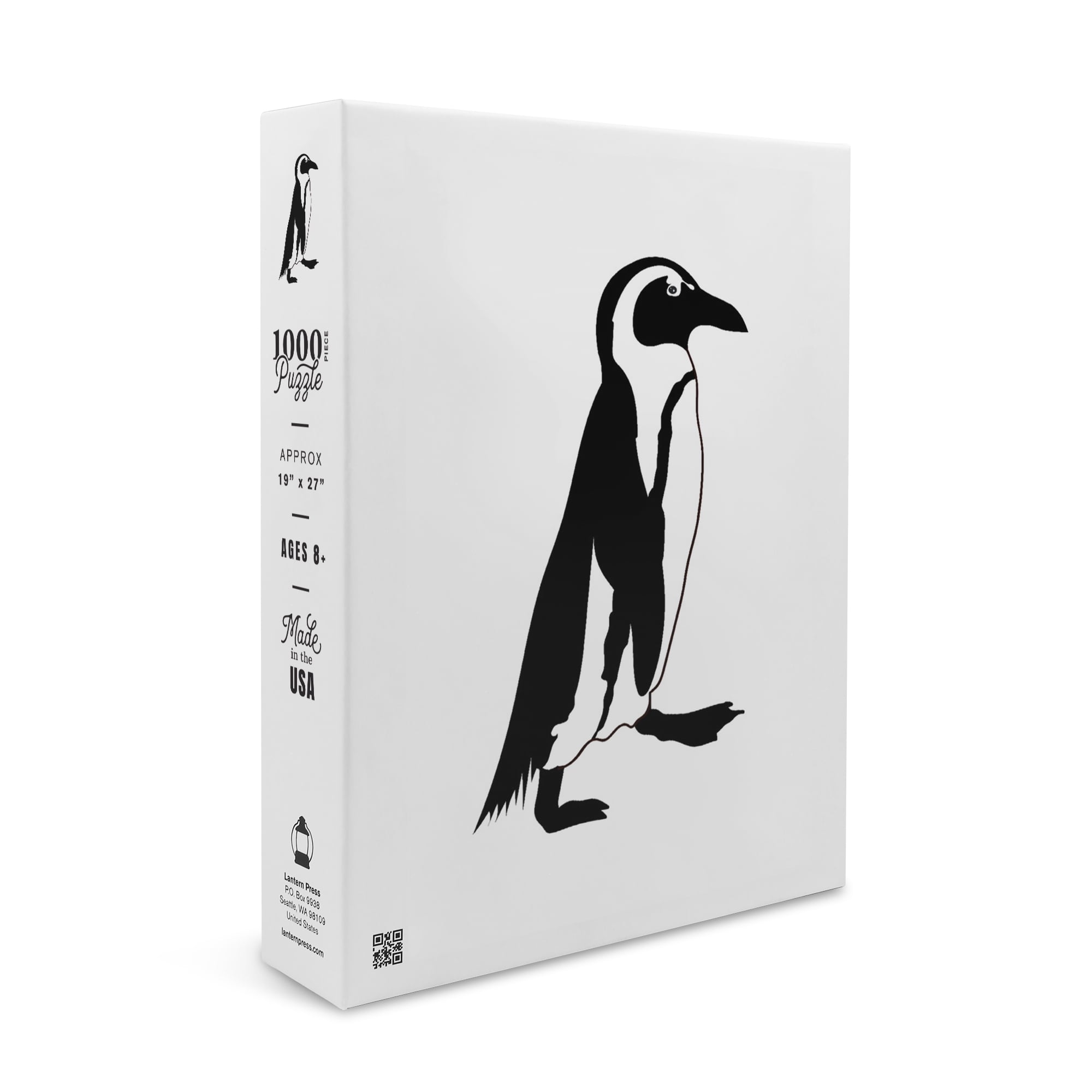 Penguin, Simple, Black and White (1000 Piece Puzzle, Size 19x27 ...