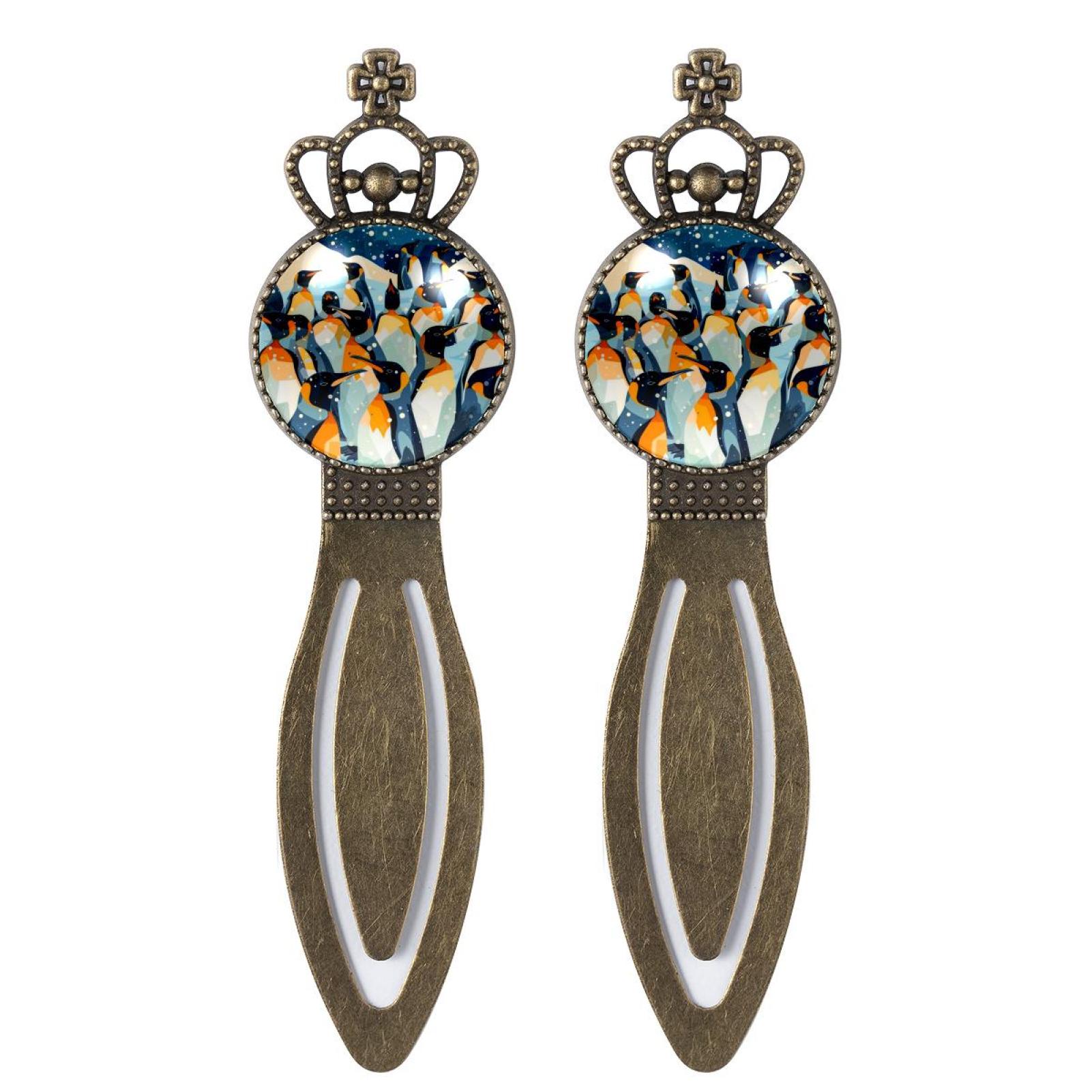 Penguin Stainless Steel Vintage Copper Crown-Shaped Bookmarks Set of ...