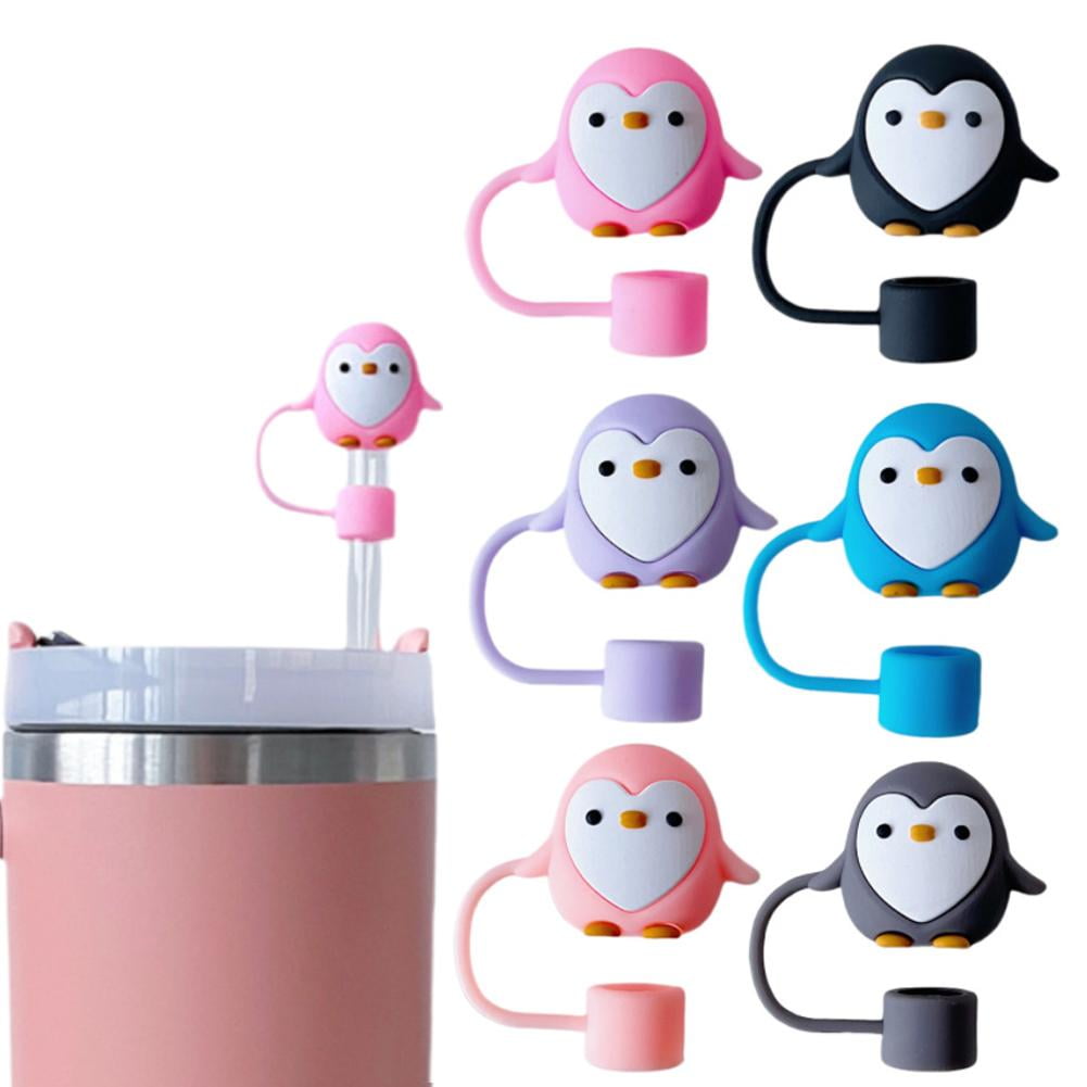 Penguin Straw Covers, Adorable Silicone Straw Toppers (0.4"/10mm ...