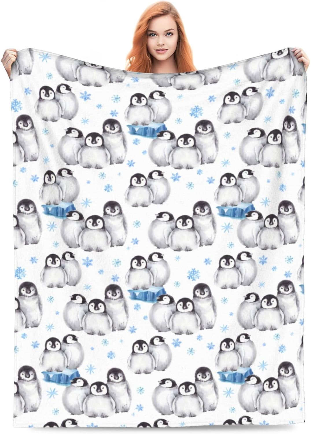 Penguin Throw Blanket Soft Cozy Warm Fuzzy Plush Fleece Blankets for ...