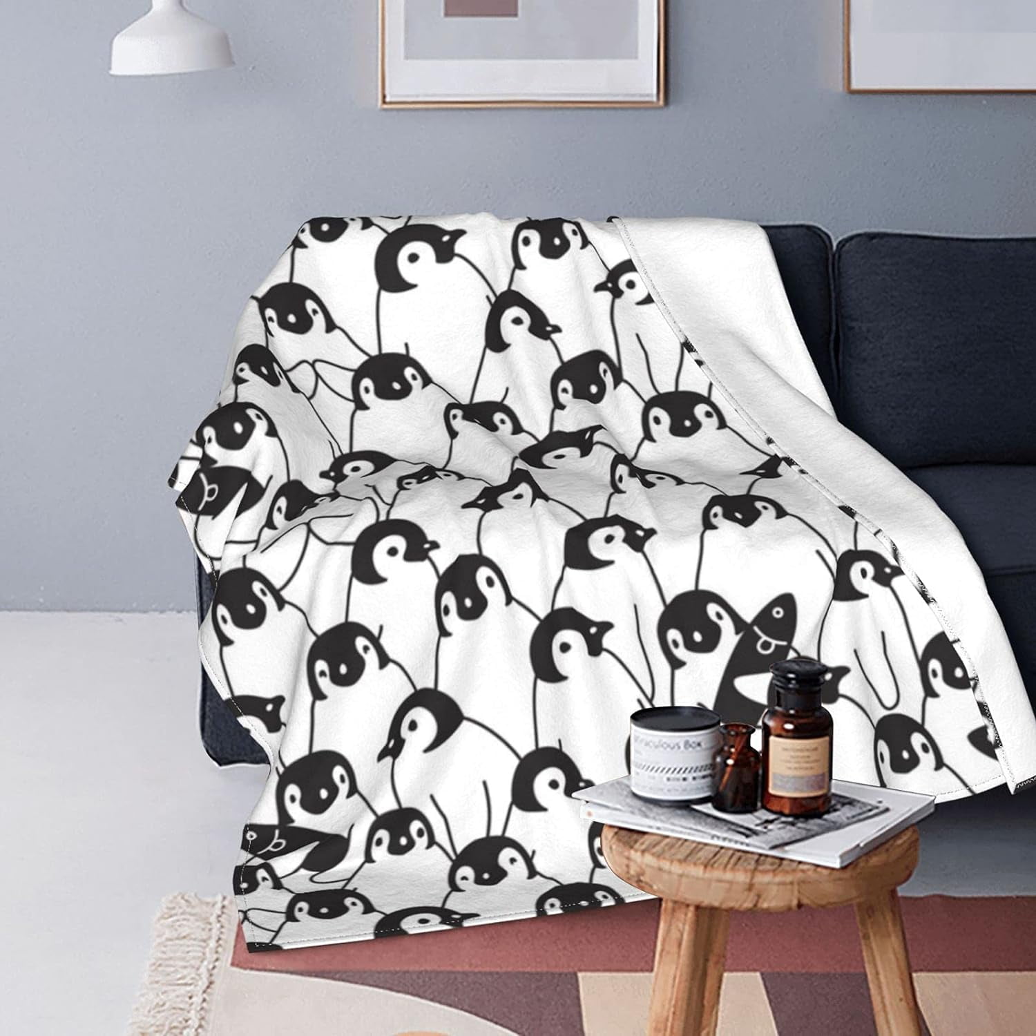 Penguin Throw Blankets for Girls Kids Warm Flannel Couch Sofa Bed ...