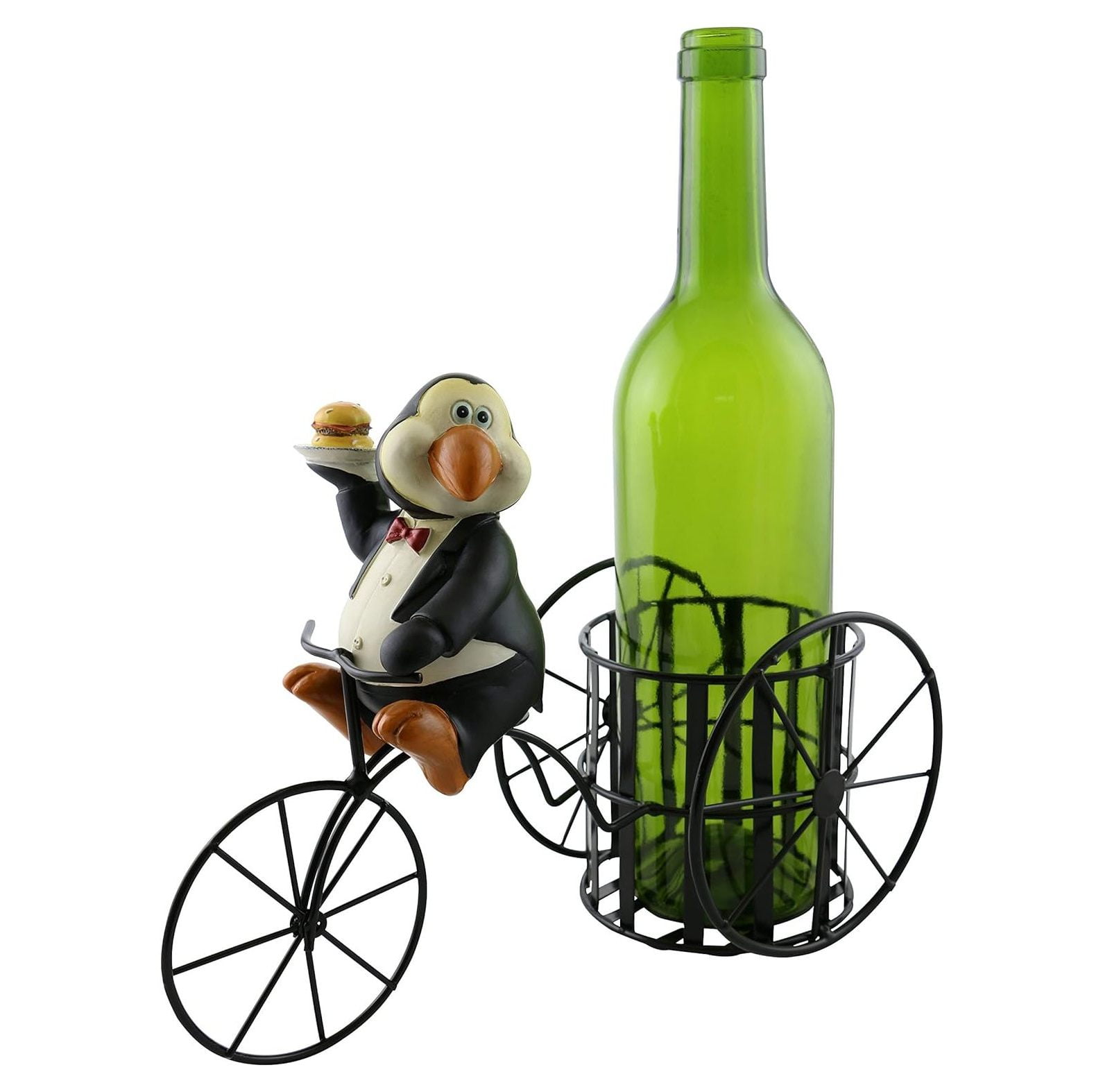 Penguin Waiter Riding Bike Wine Bottle Holder - Walmart.com