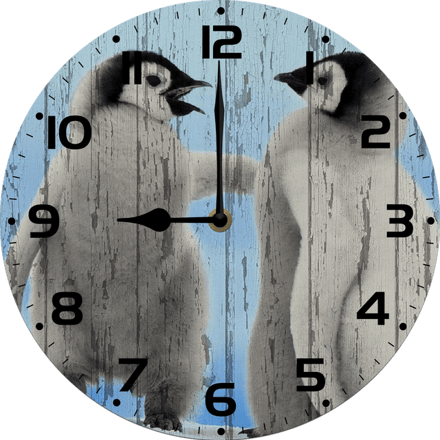 Penguin Wall Clock 10 Inch Silent Non-Ticking Home Kitchen Decor ...