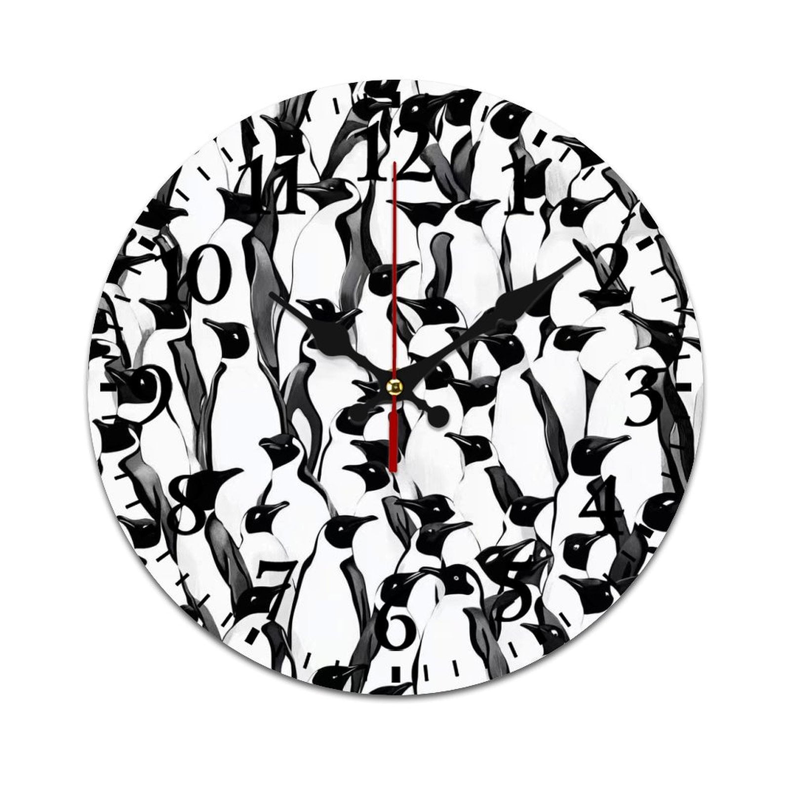 Penguin Wall Clock Modern Design Clocks Wall Hanging Home Office School ...