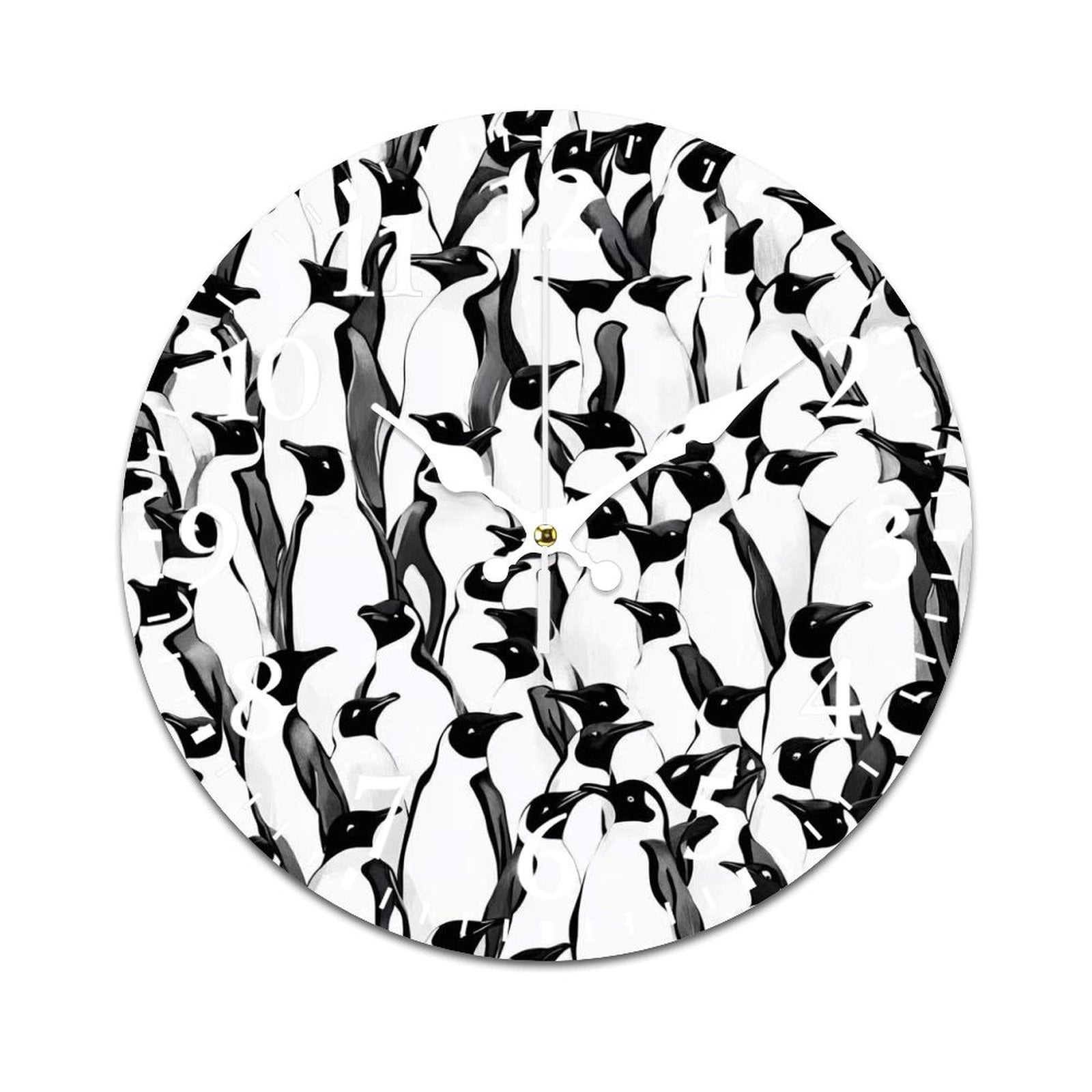Penguin Wall Clock Modern Design Clocks Wall Hanging Home Office School ...