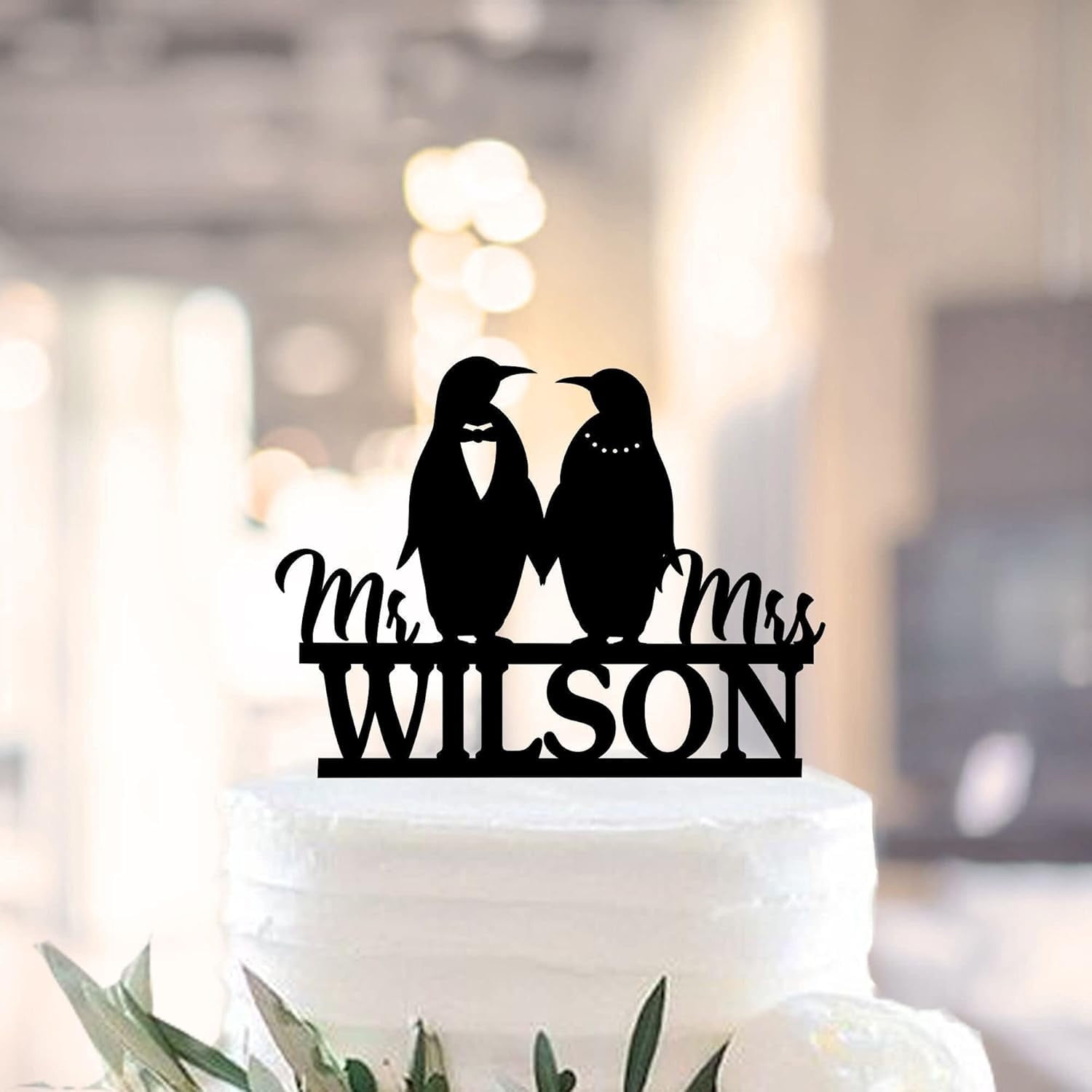 Penguin Wedding Cake Topper, Penguin Cake Topper, Mr and Mrs Cake ...