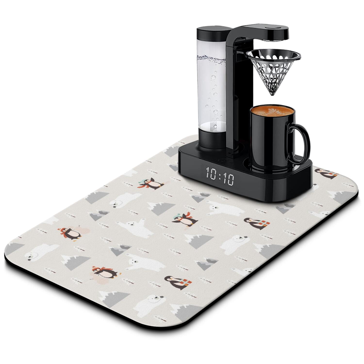 Penguin and Ice Winter Mat - Aesthetic Penguin Artwork, Slip-Resistant ...