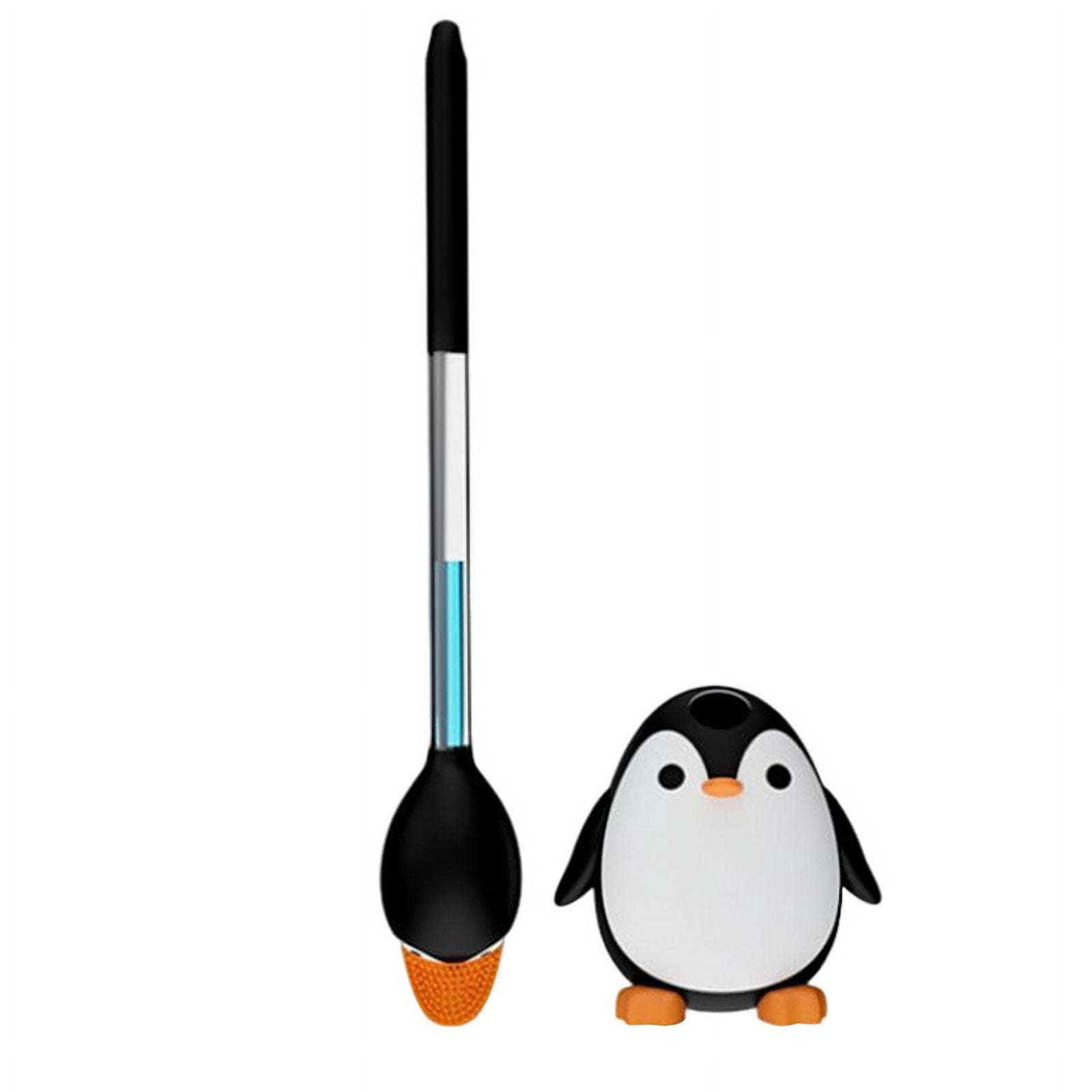 Penguin shape silicone toilet brush with Holder soap dispensing toilet ...