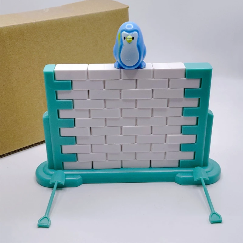 Penguin wall-breaking building blocks children educational thinking ...