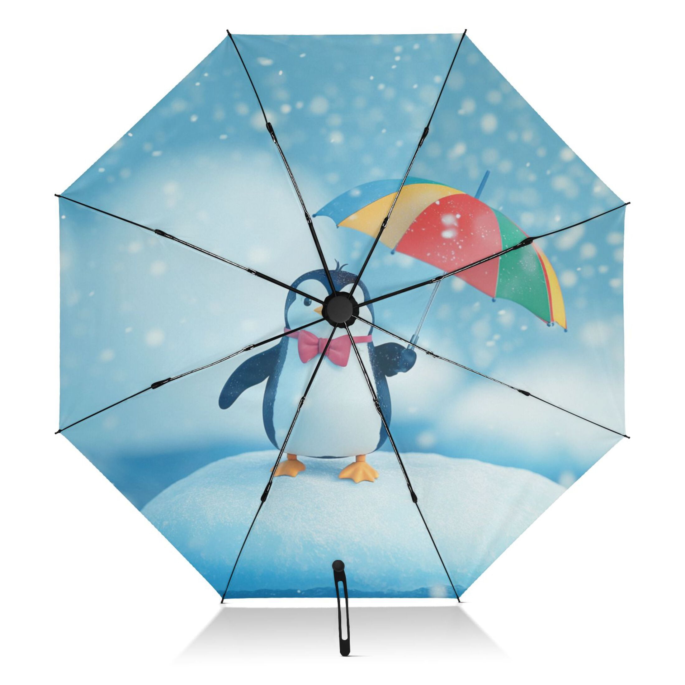 Penguin with An Umbrella Extra Large Automatic Umbrella, UV Protection ...