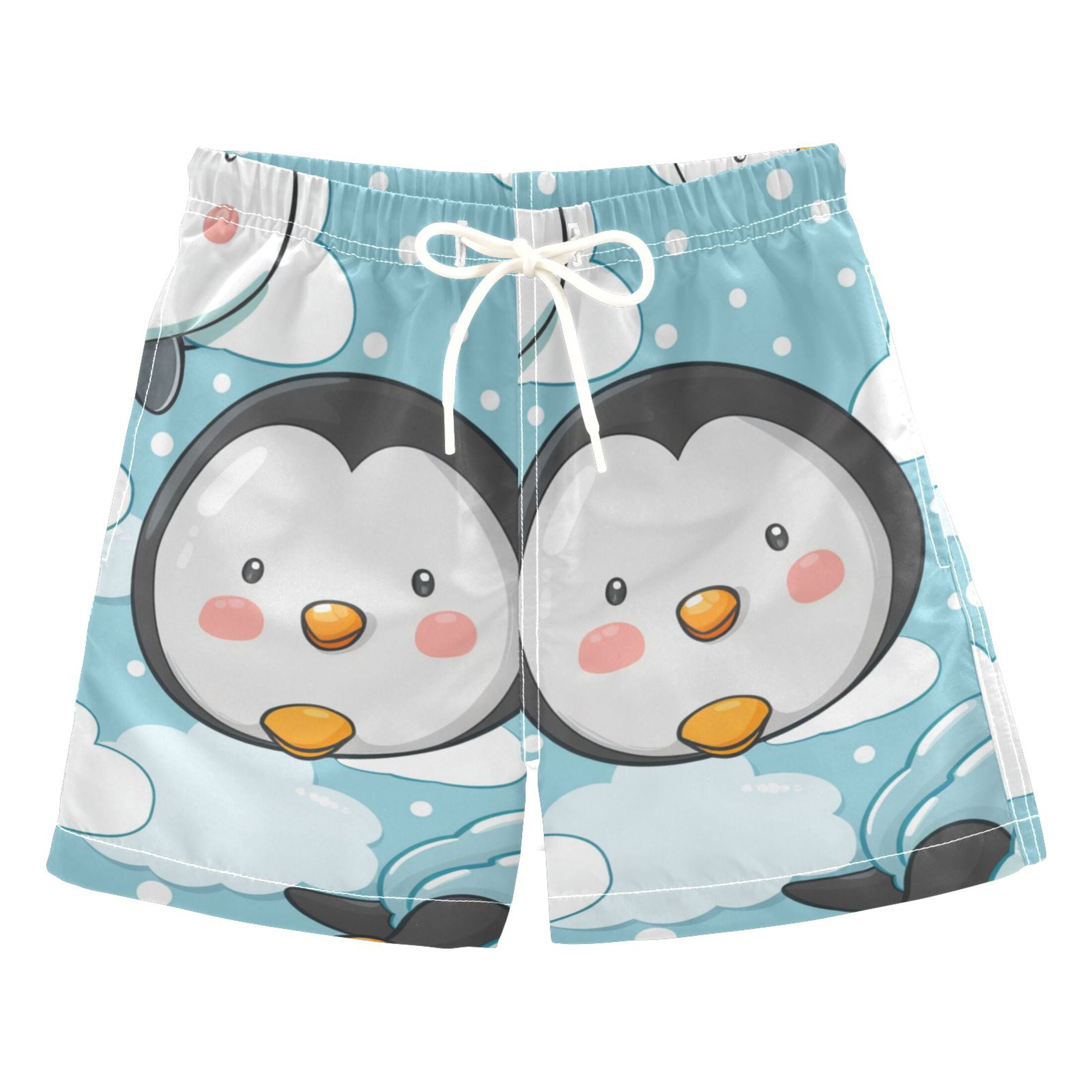 Penguins Clouds Boys' Swim Trunks Board Shorts Beach Pants Bathing ...