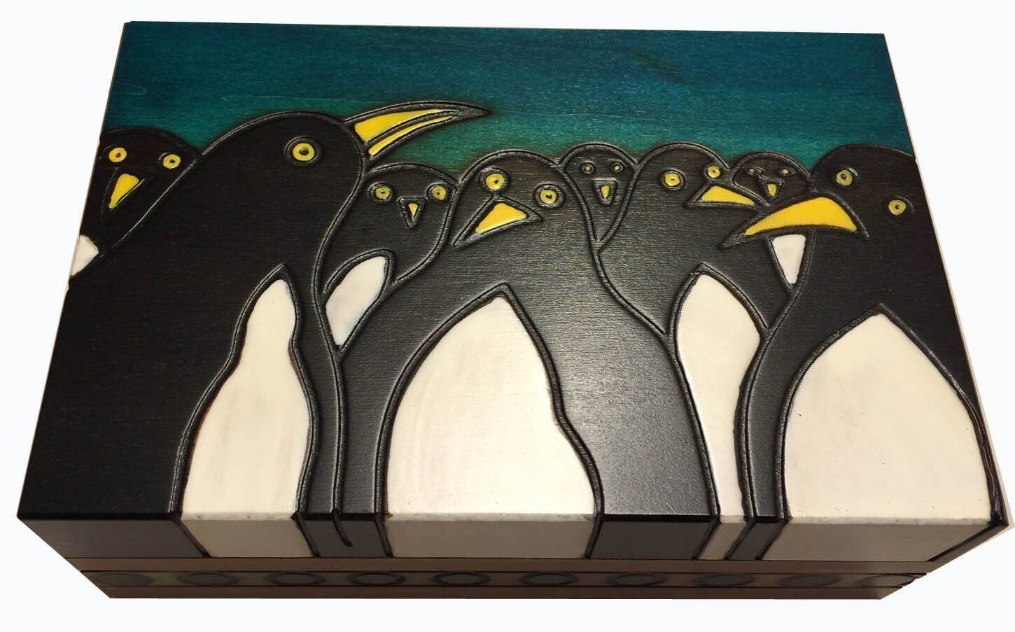 Penguins Handmade Wood Decorative Box Adults Kids Keepsake Jewelry Box ...
